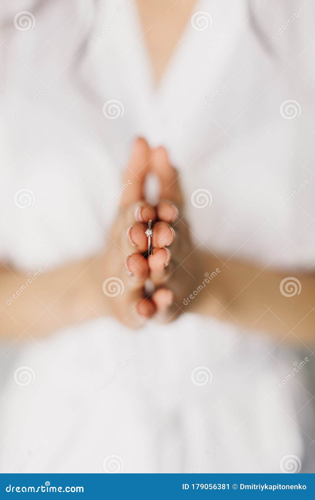 Wedding Ring on the Hand of the Bride Stock Image - Image of ceremony ...
