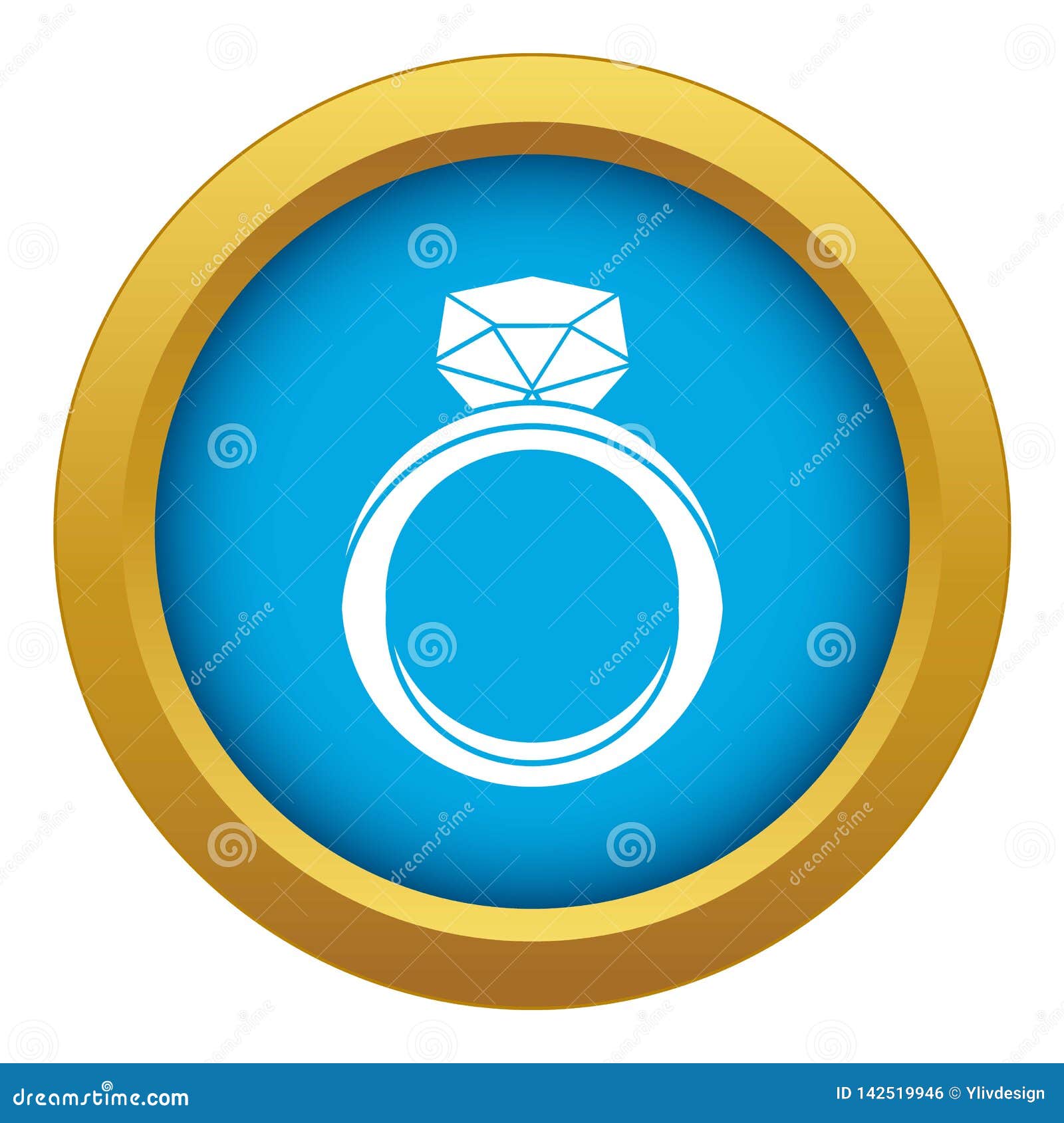Wedding Ring Icon Blue Vector Isolated Stock Vector - Illustration of ...