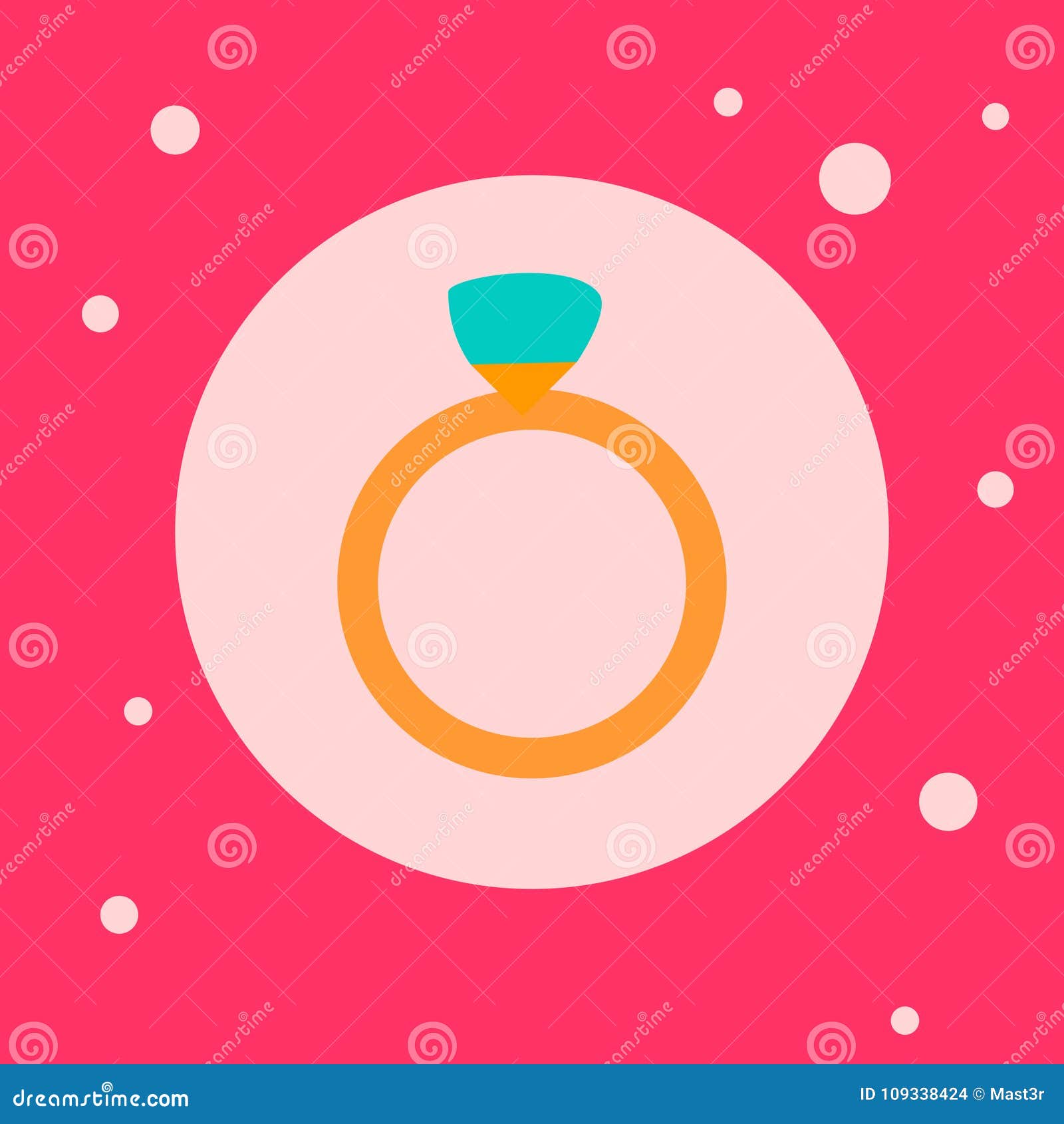 Wedding Ring Icon on Pink Background Stock Vector - Illustration of ...