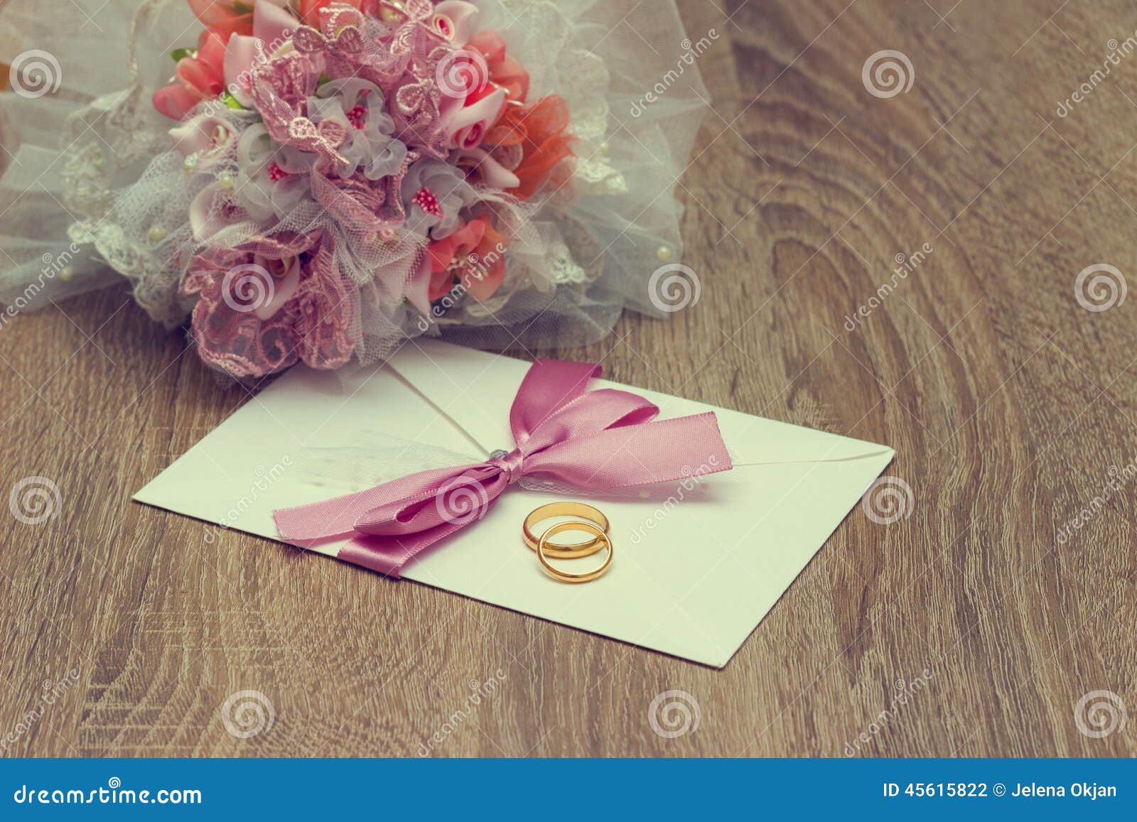 Wedding Ring and Invitation Stock Photo - Image of cute, white: 45615822
