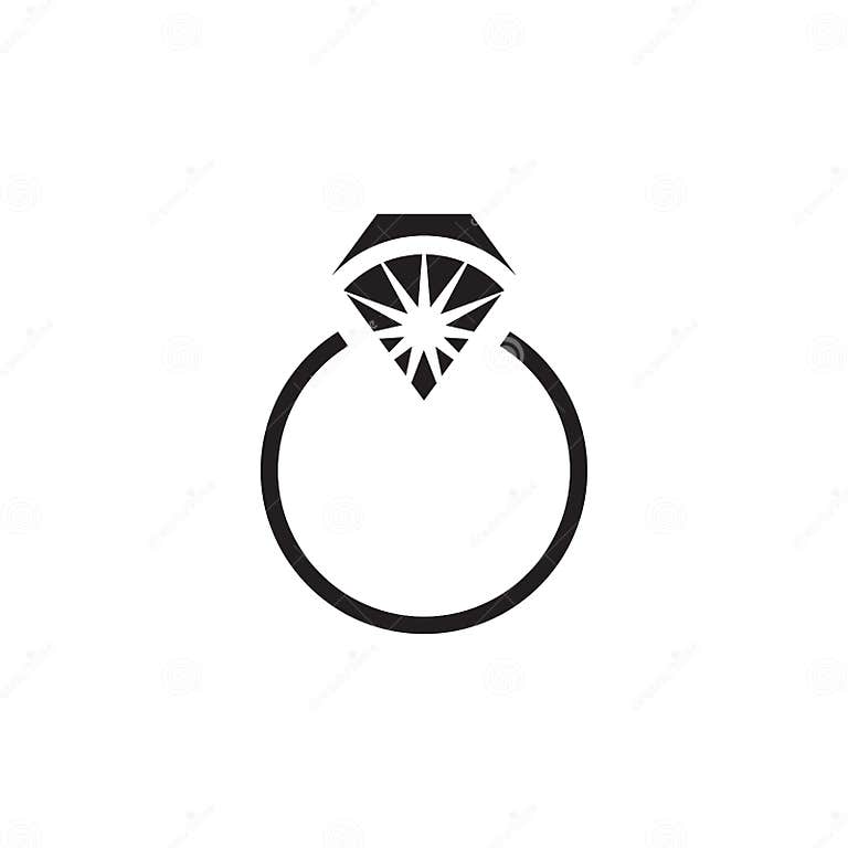 Wedding Ring Logo Design Template Stock Vector - Illustration of line ...