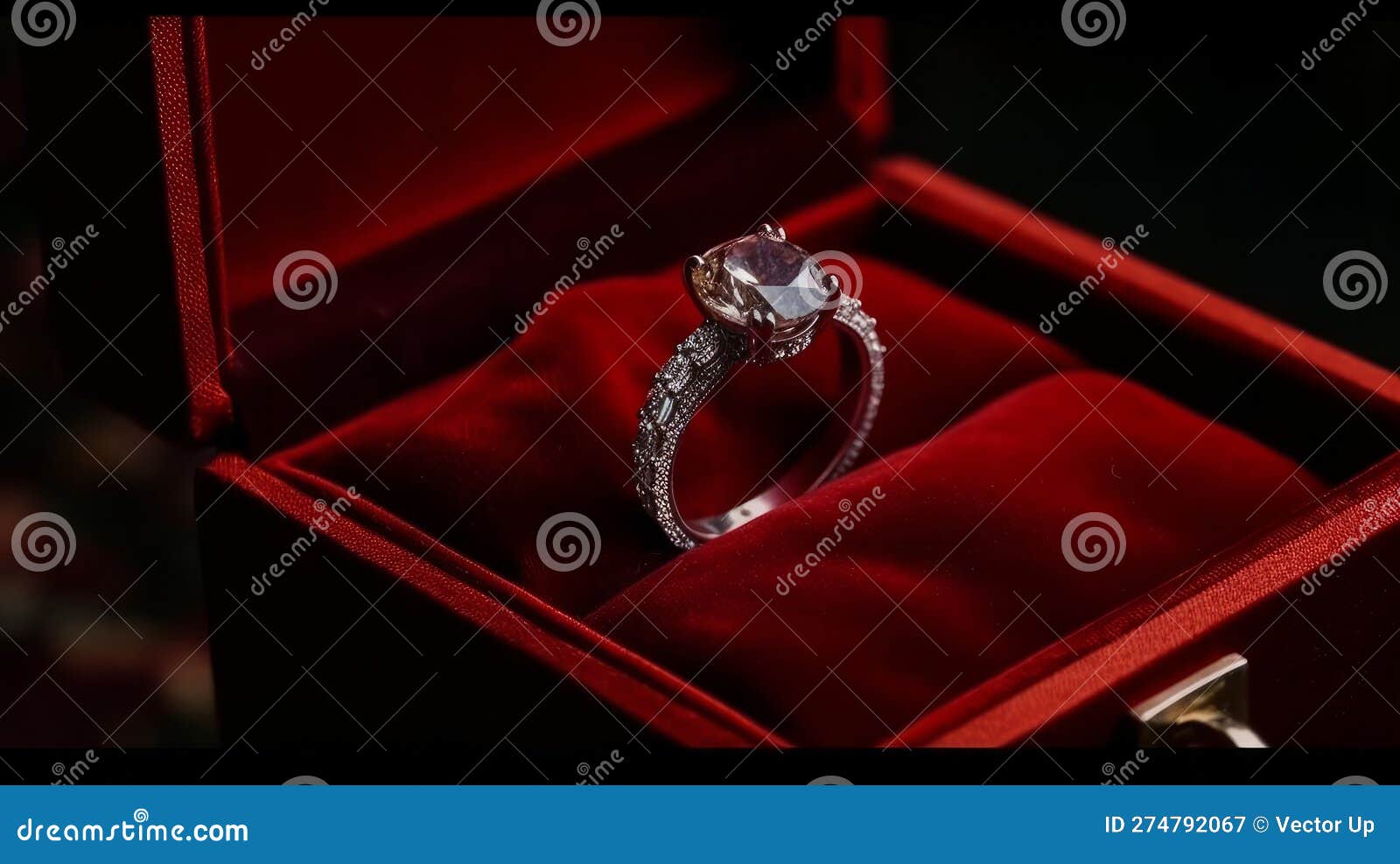 Wedding Ring in Nice Red Box Isolated on White Background. Generative ...