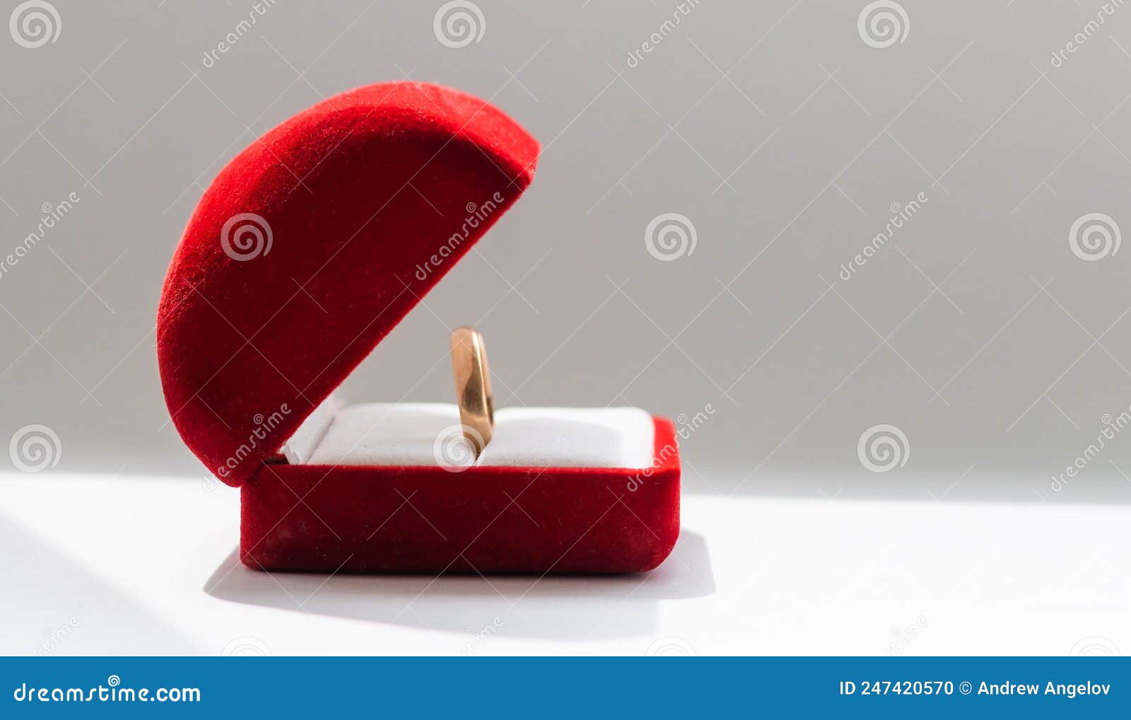 Wedding ring in a red box stock photo. Image of romance - 247420570