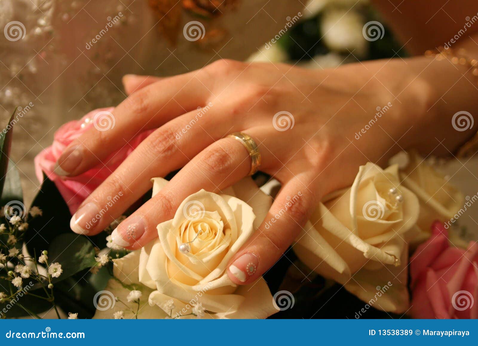 Wedding Ring on Roses stock image. Image of beautiful - 13538389