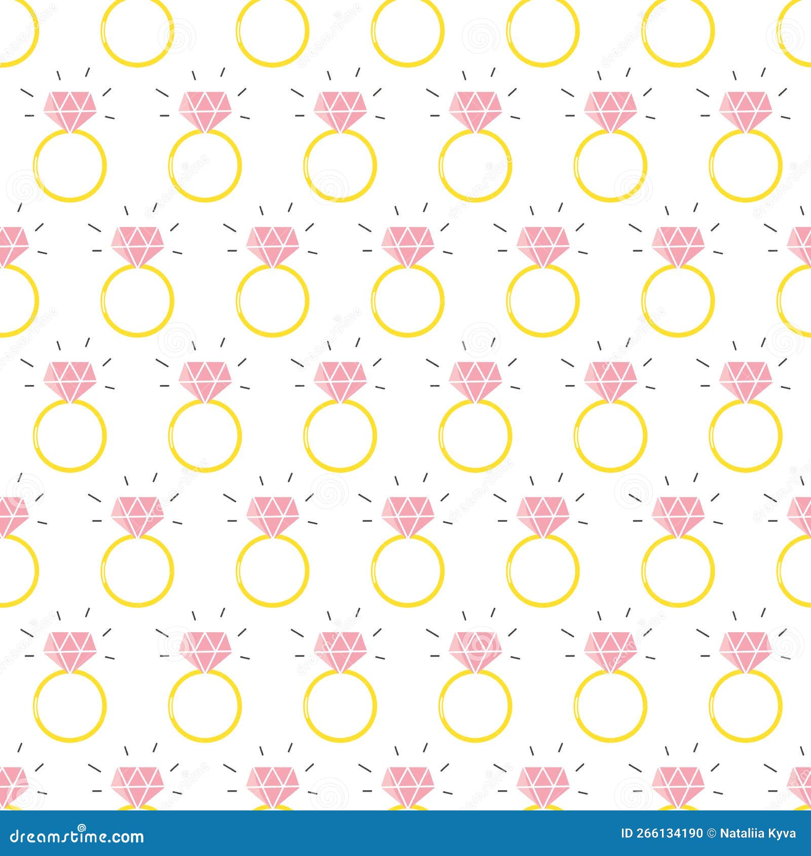 Wedding Ring Simple Seamless Pattern Stock Illustration - Illustration ...