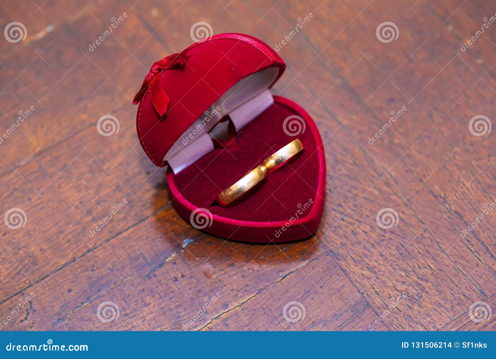 Wedding Rings in a Beautiful Red Box Stock Photo - Image of groom ...