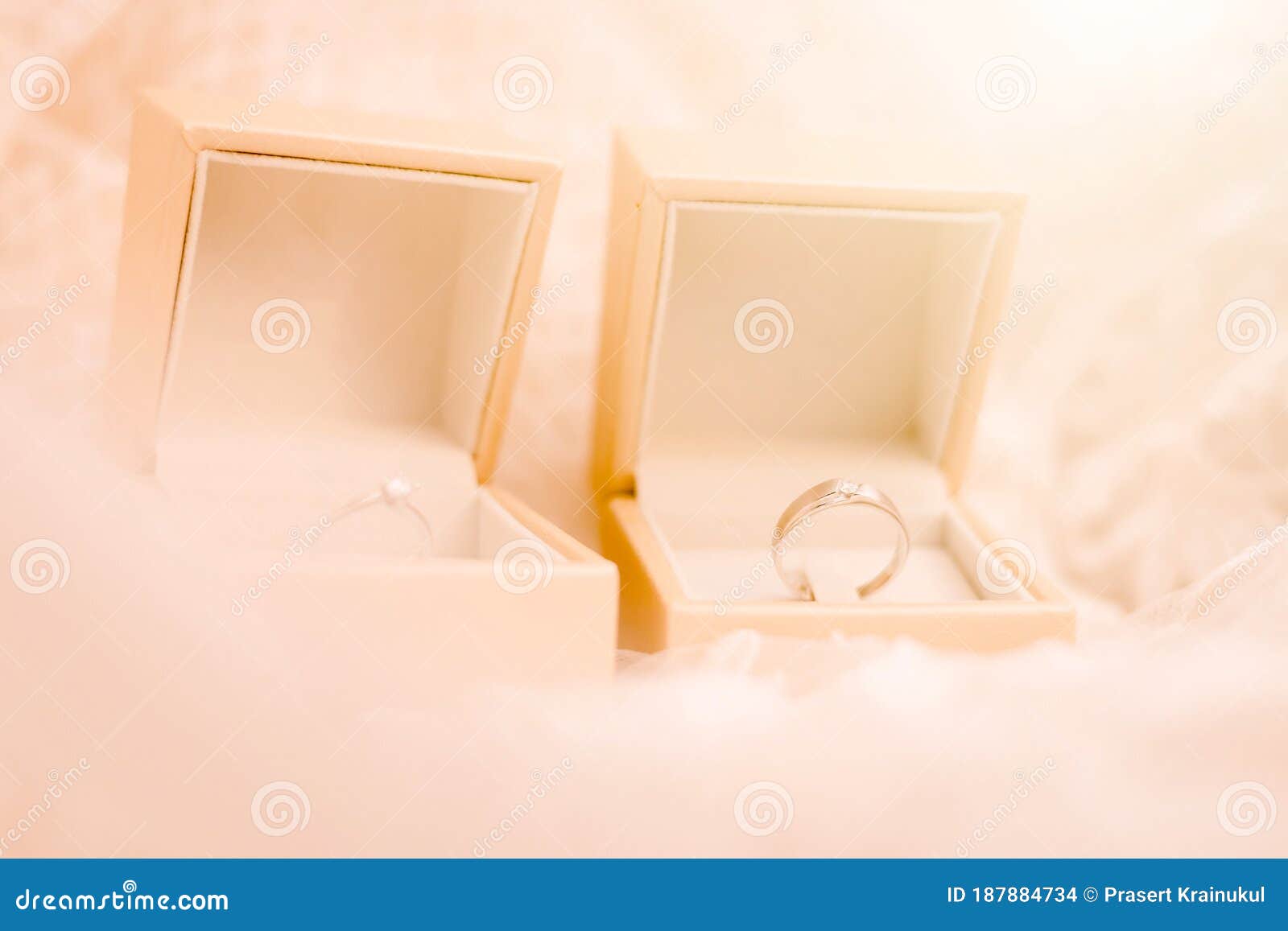 Wedding Rings on the Bed in Wedding Ceremony Stock Photo - Image of ...
