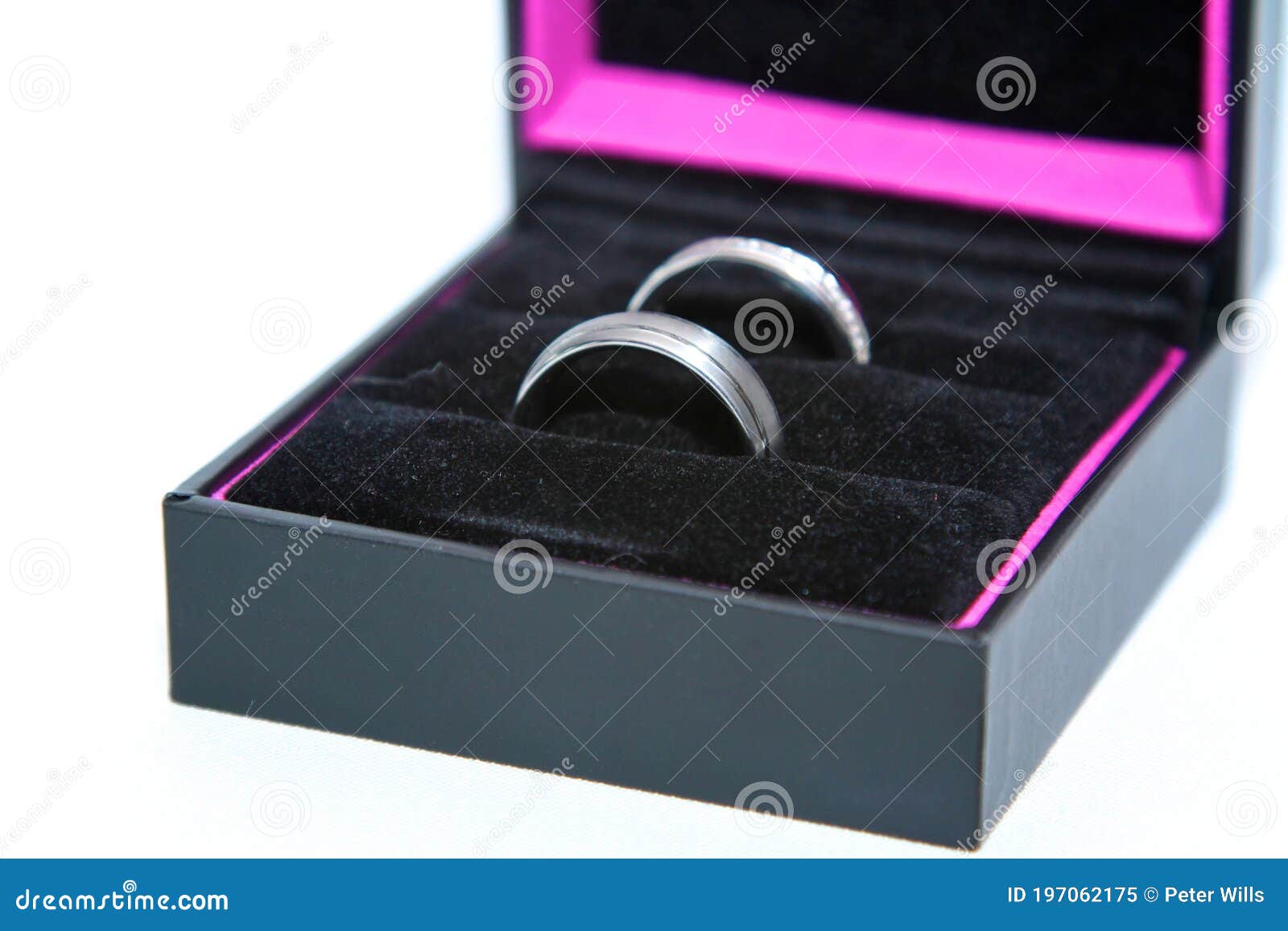 Wedding rings in black box stock image. Image of elegant - 197062175