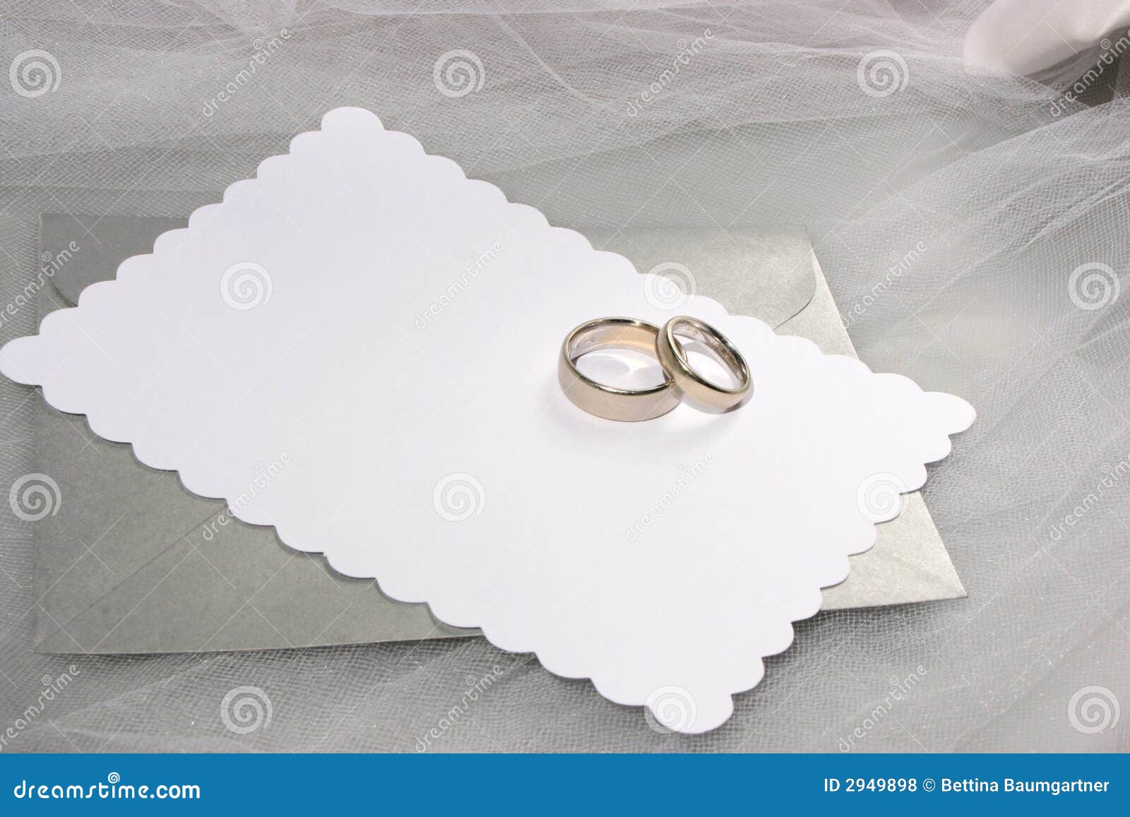 Wedding Rings and Blank Card Stock Photo - Image of romantic, shiny ...
