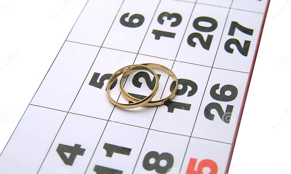 Wedding Rings on a Calendar Stock Photo - Image of planning, marriage ...