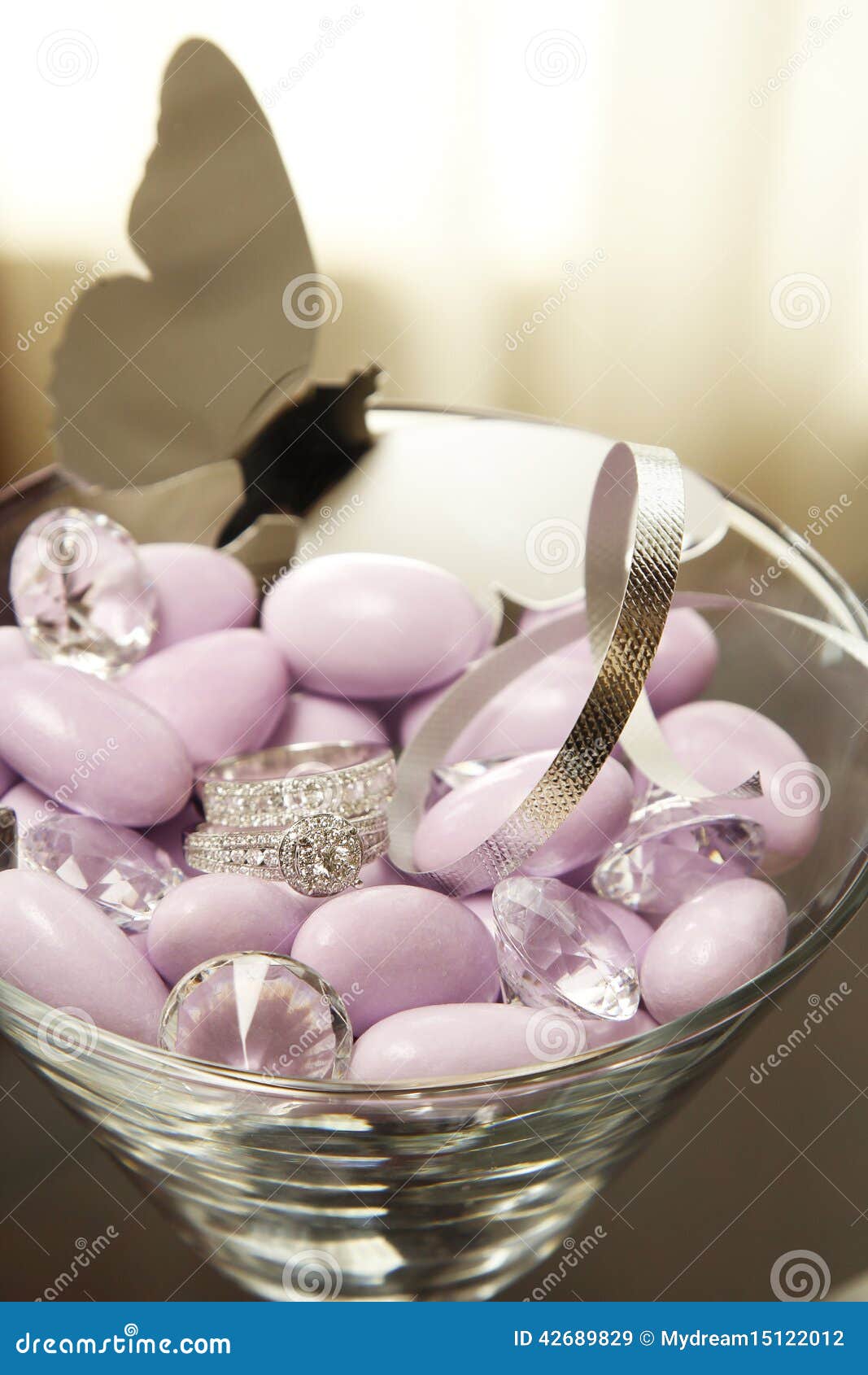 Wedding rings and candies stock image. Image of ensemble - 42689829