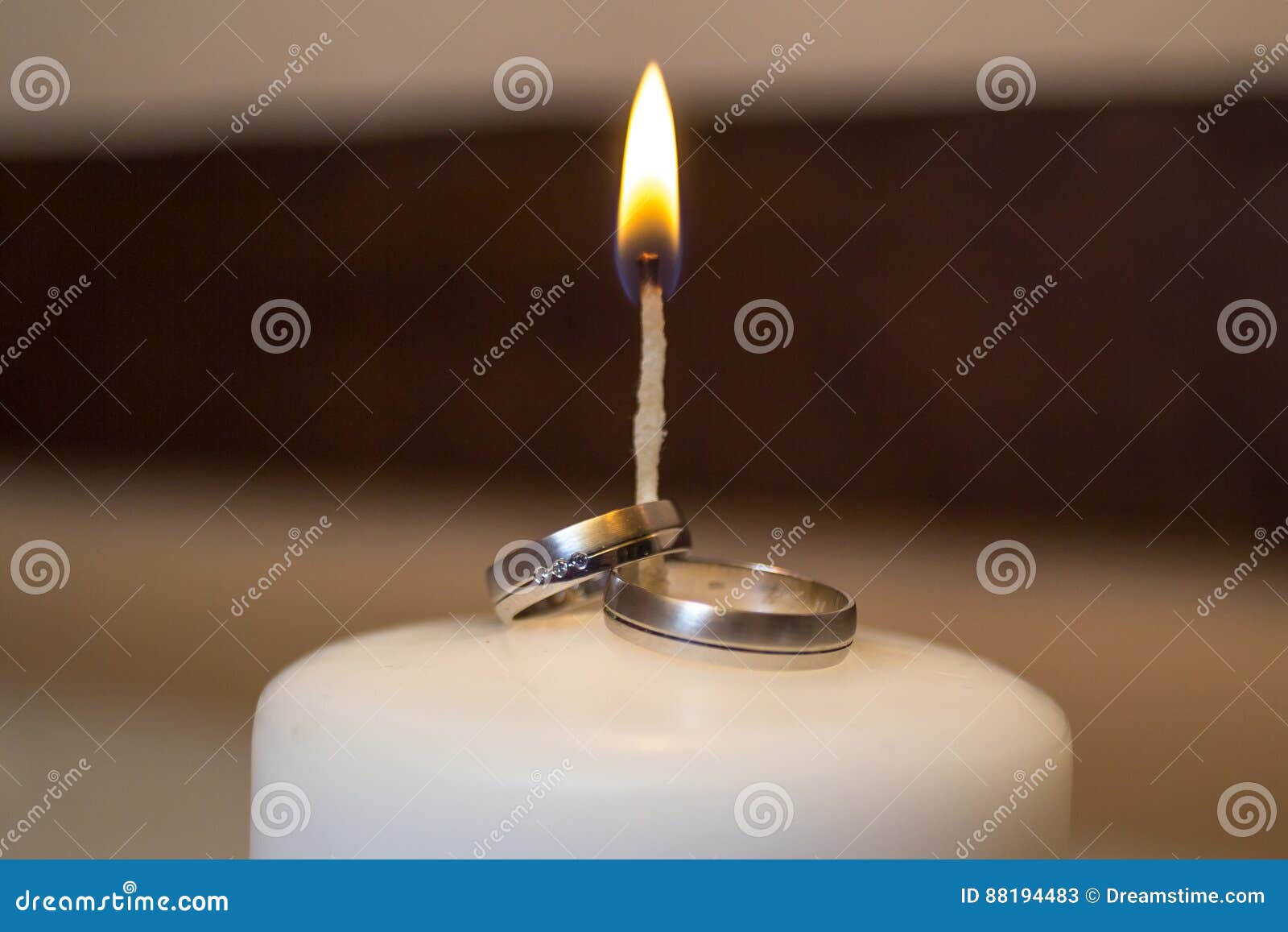 Wedding Rings on Candle in Fire Stock Image - Image of plan, blur: 88194483