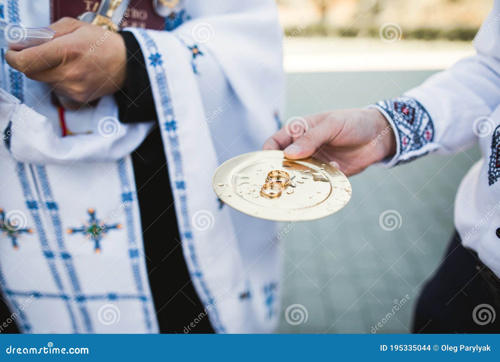 Wedding Rings on Ceremony at Church. Macro. Stock Photo - Image of ...