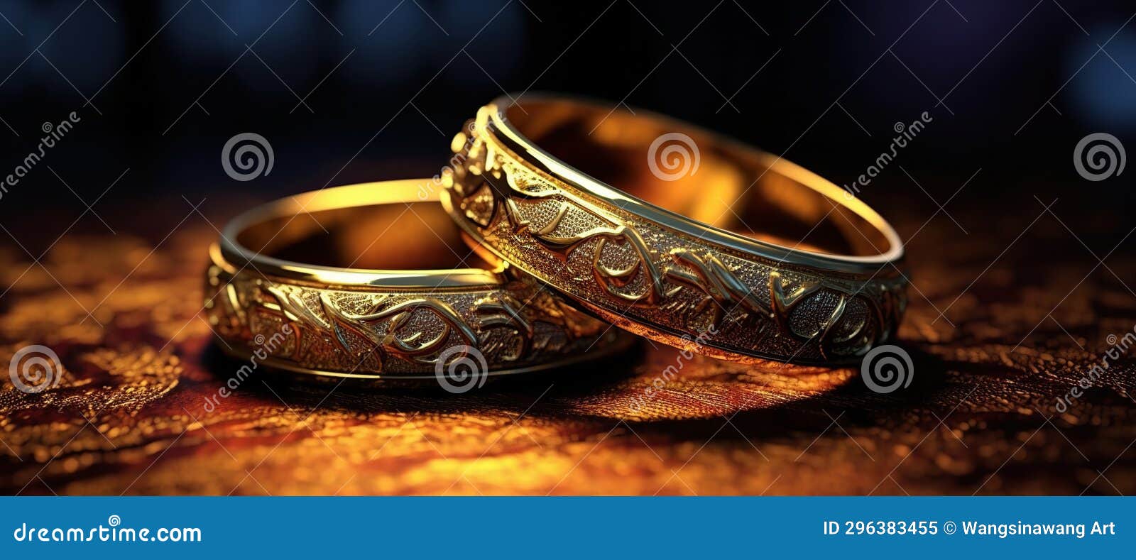 Wedding Rings on a Dark Background. Selective Focus Stock Illustration ...