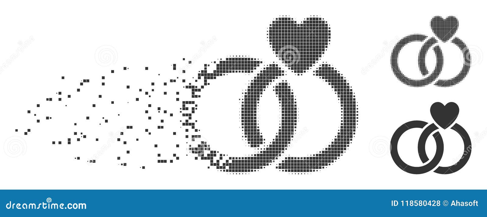 Wedding Rings Decomposed Pixel Halftone Icon Stock Vector ... Wedding Rings Decomposed Pixel Halftone Icon Stock Vector ...