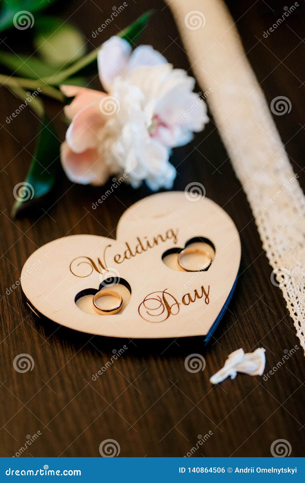 Wedding Rings with a Wedding Decor Stock Photo - Image of wedding ...