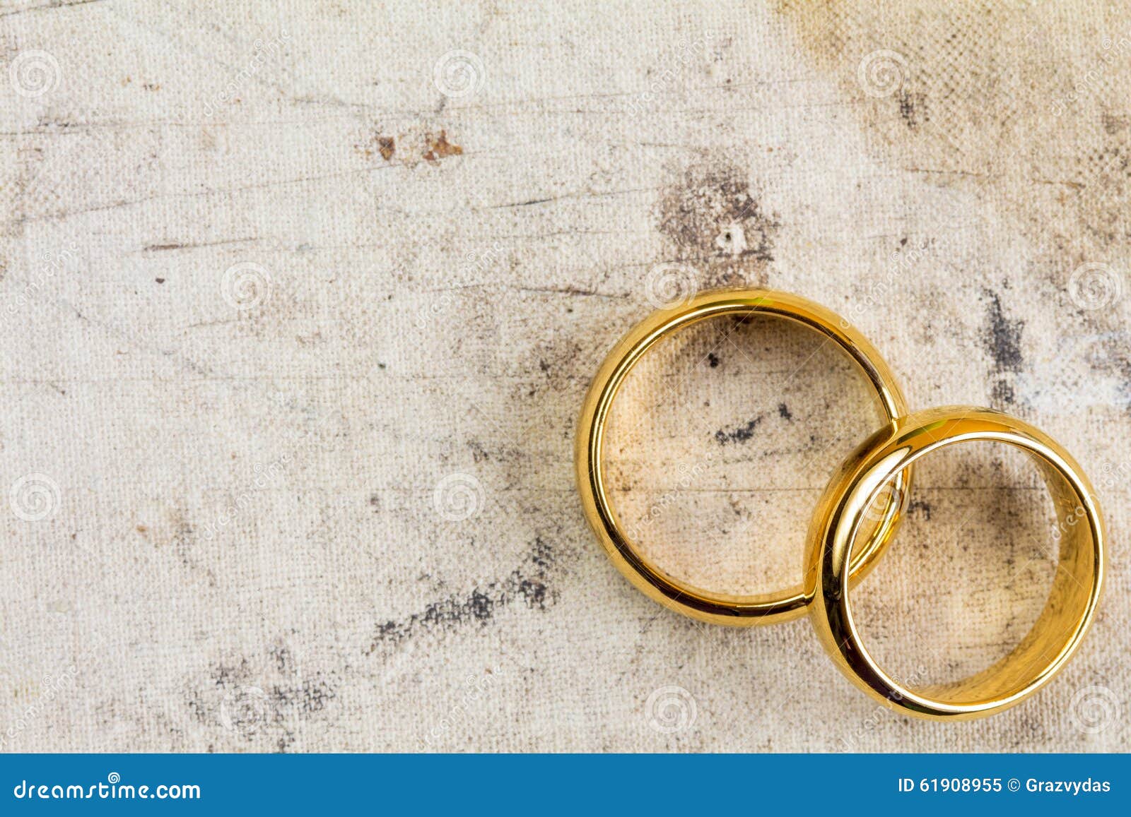 Wedding Rings on Dirty Canvas Stock Image - Image of together, shiny ...