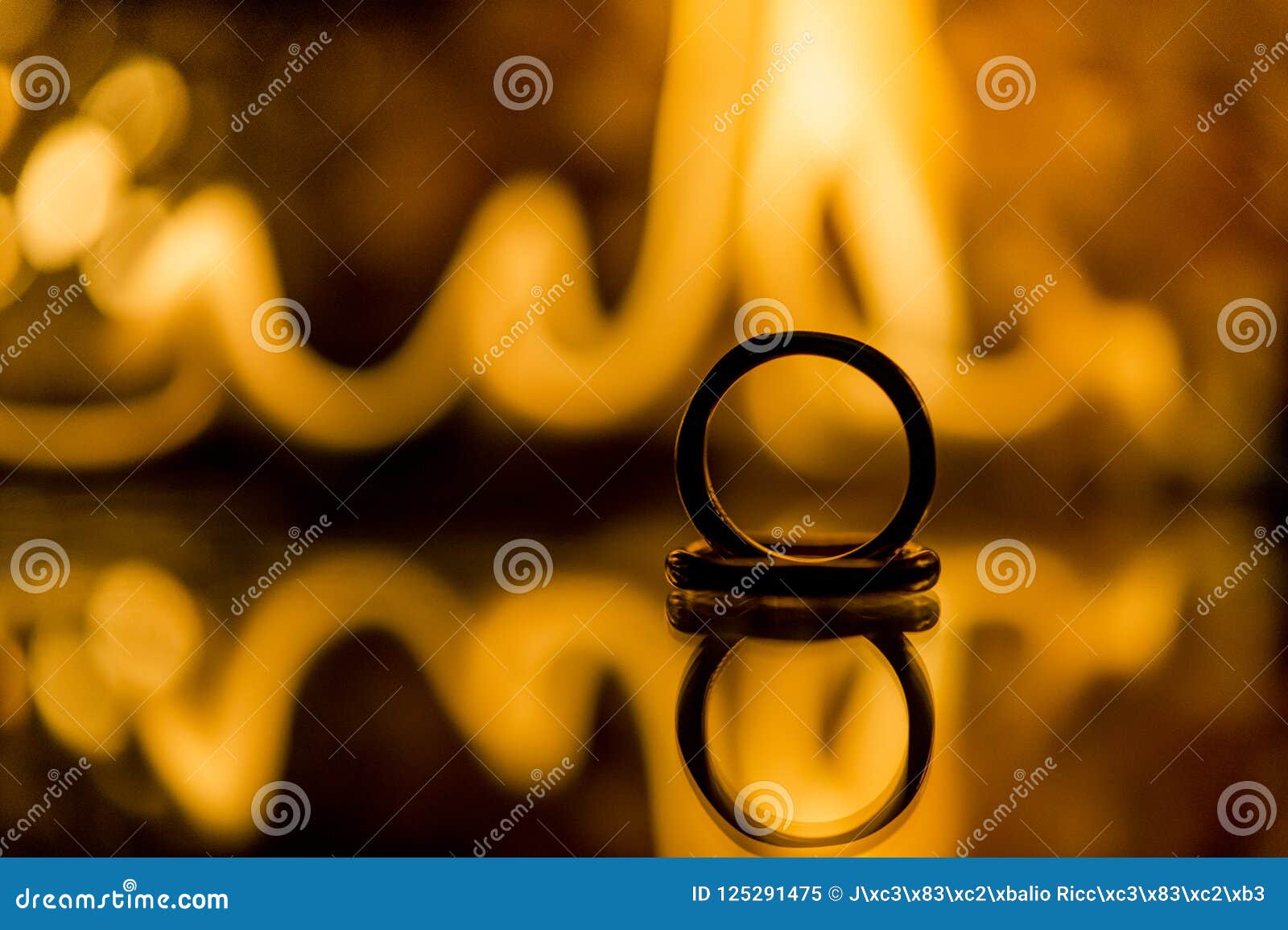 Wedding Rings with Fire Background. Stock Image - Image of empty ...