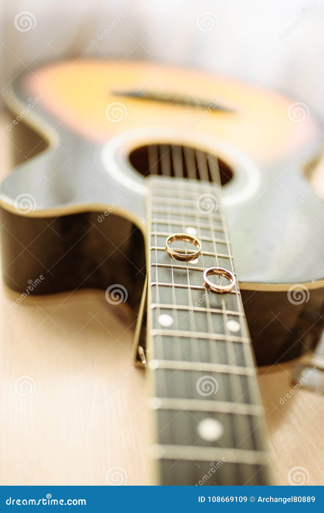 Wedding Rings on Guitar Strings Stock Image - Image of circle ...