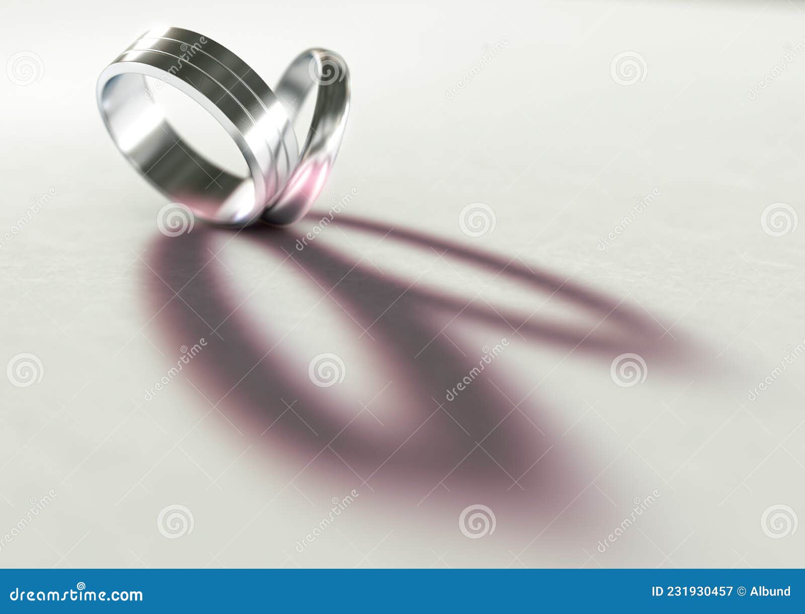 Wedding Rings Heart Shadow stock illustration. Illustration of couple ...