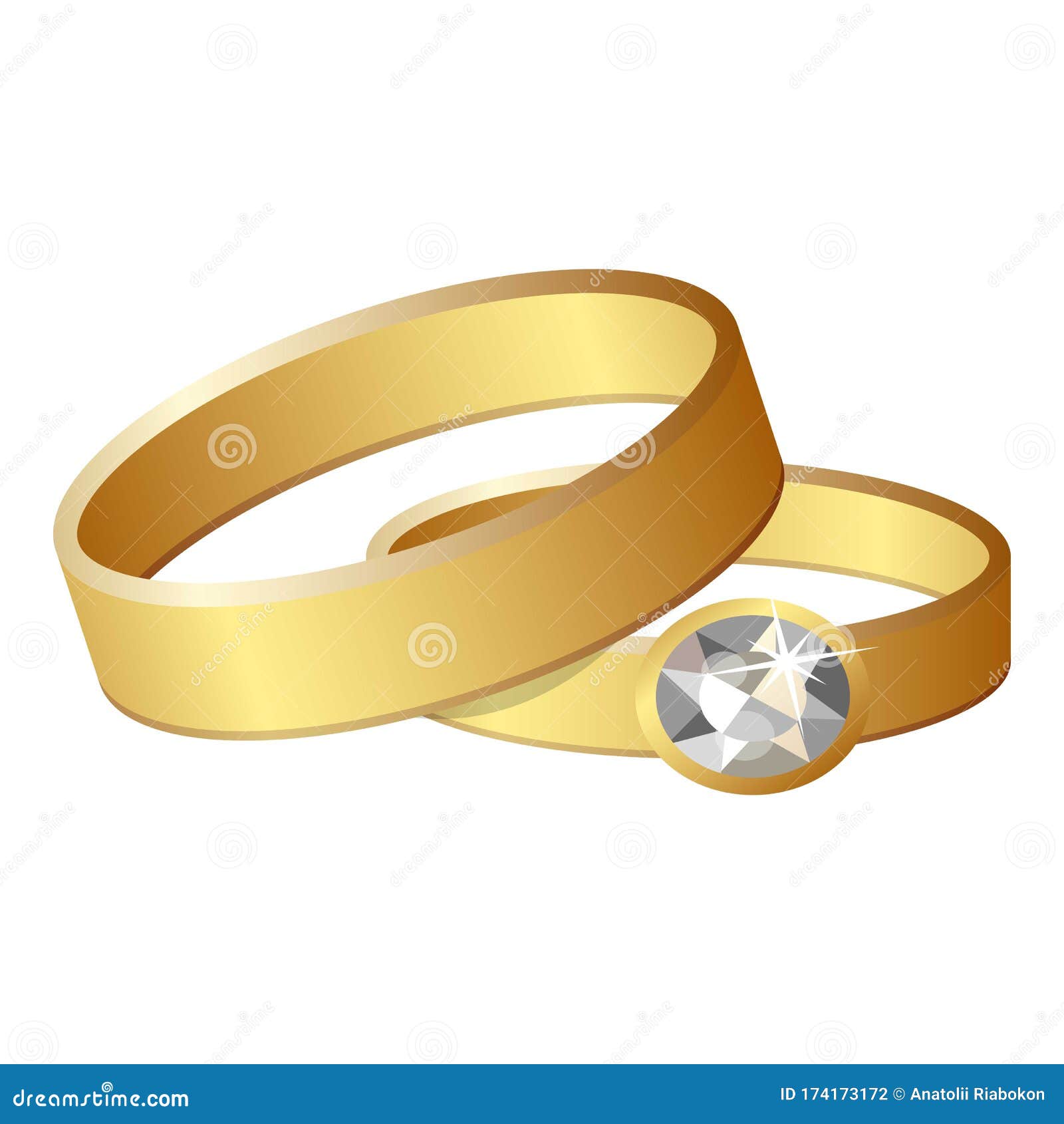 Wedding Rings Icon, Cartoon Style Stock Vector - Illustration of ...