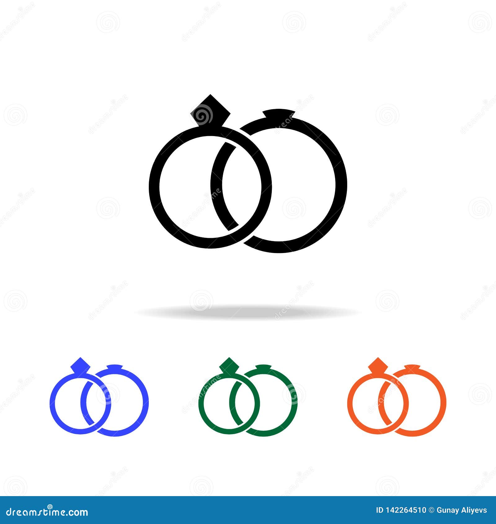 Wedding Rings Icon. Elements of Simple Web Icon in Multi Color. Premium ...