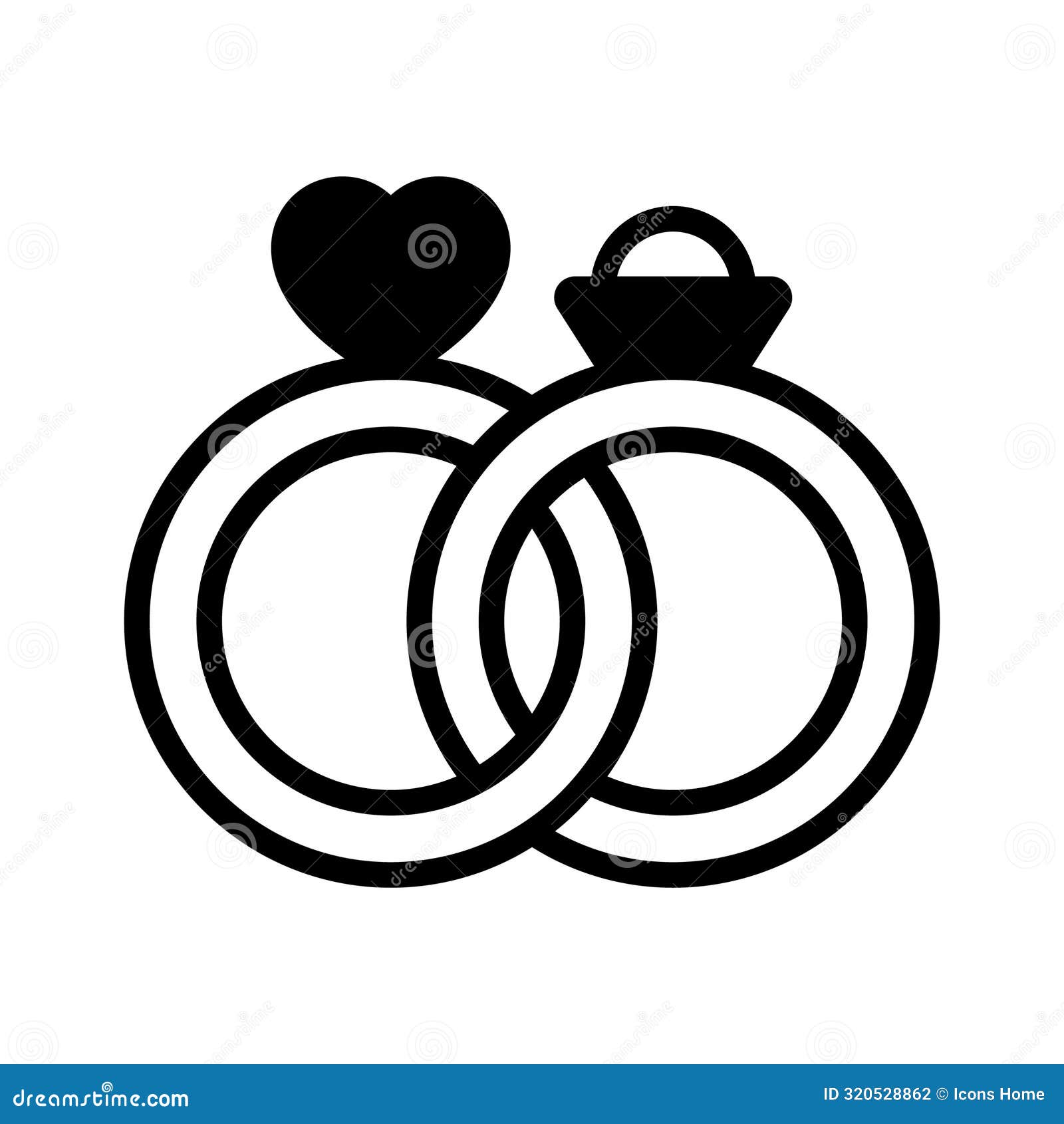 Wedding Rings Icon, Engagement Rings Vector Design Stock Vector ...