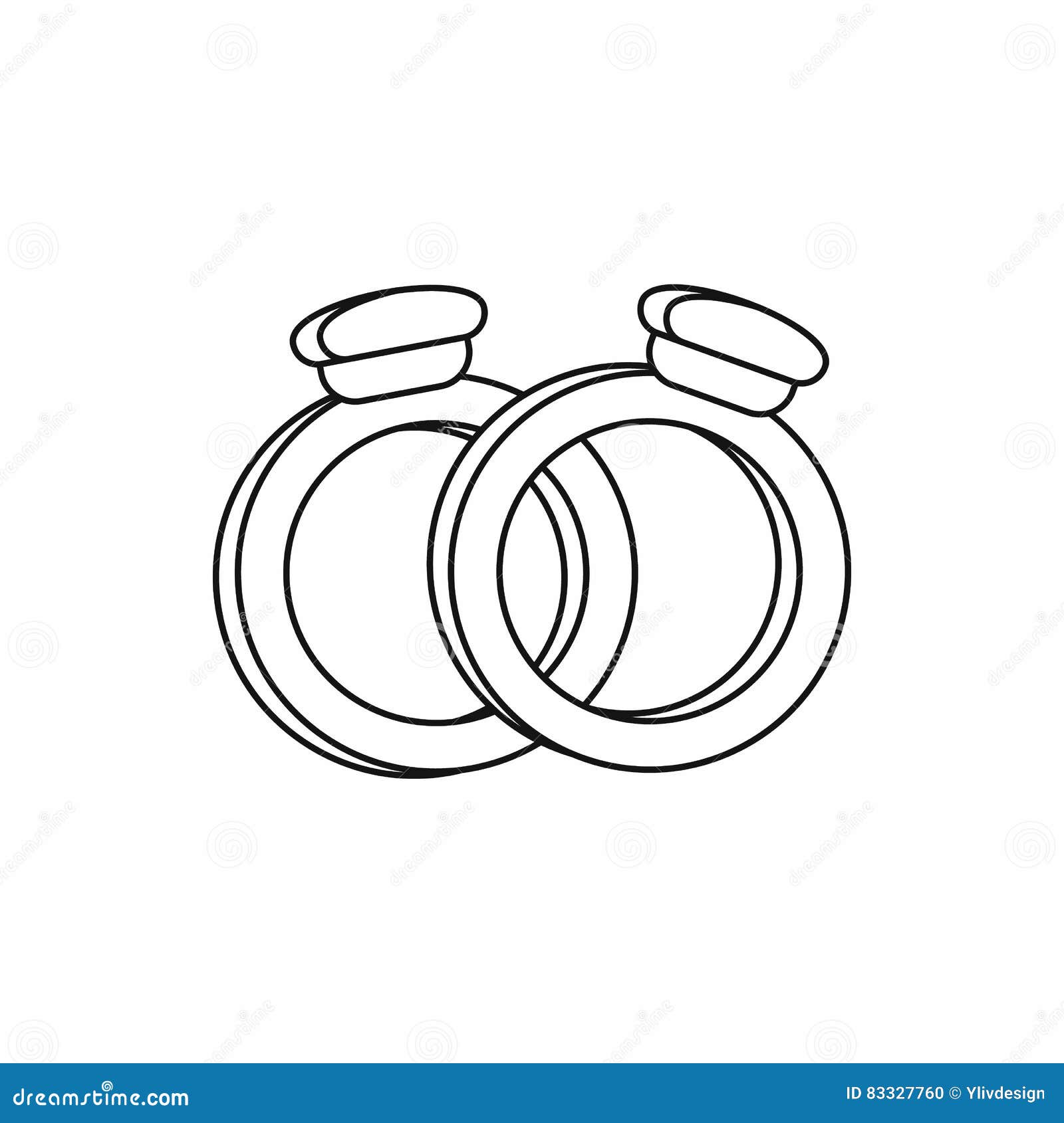 Wedding Rings Icon, Outline Style Stock Vector - Illustration of ...