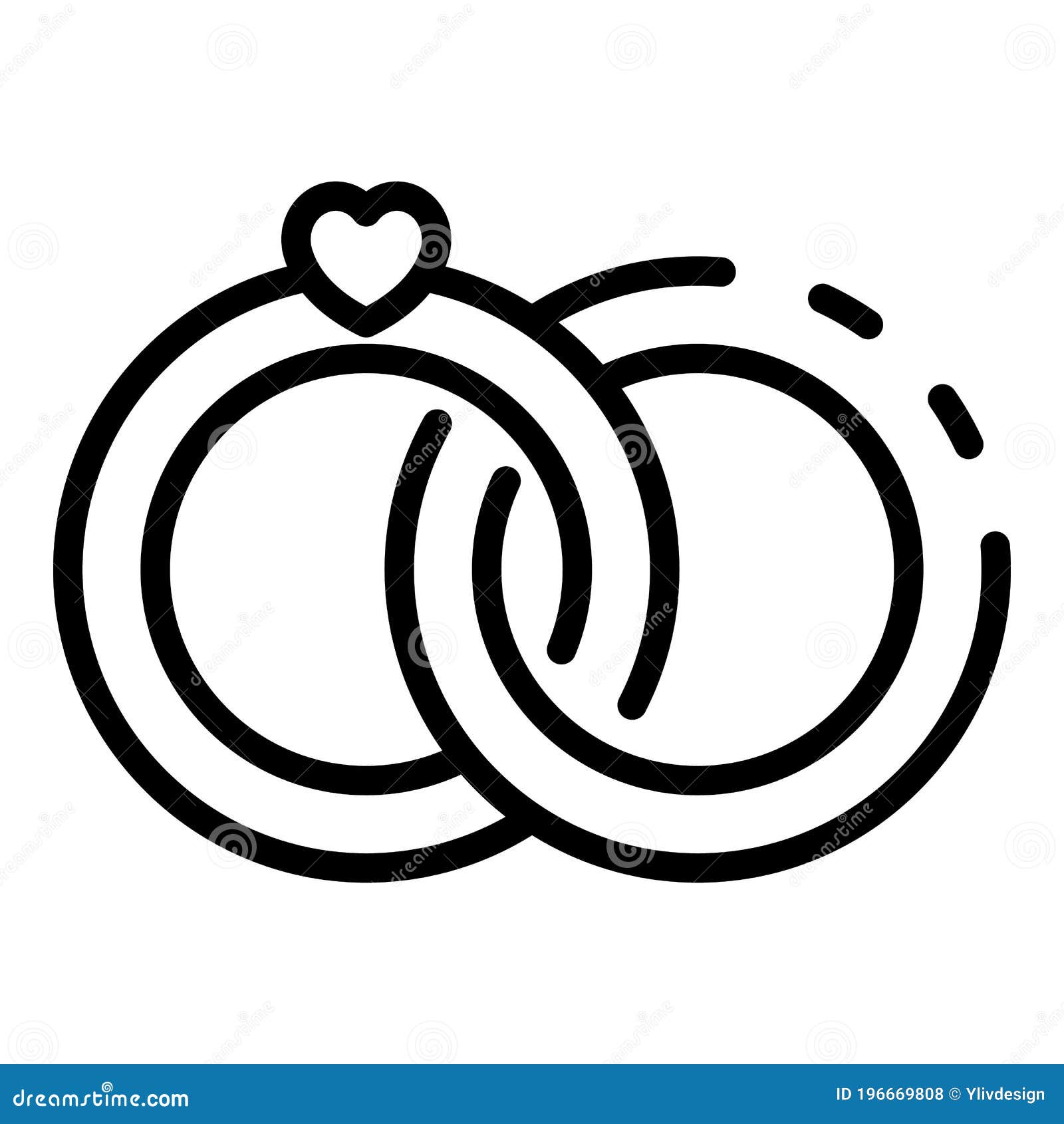 Wedding Rings Icon, Outline Style Stock Vector - Illustration of groom ...