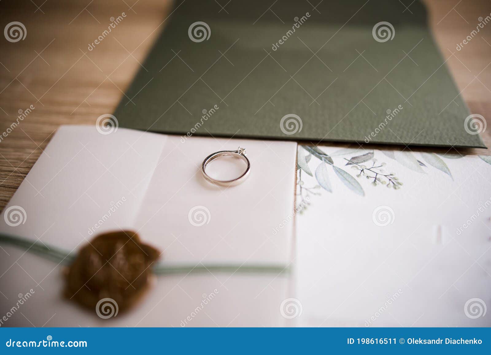 Wedding Rings on Invitation Cards for Wedding Stock Image - Image of ...