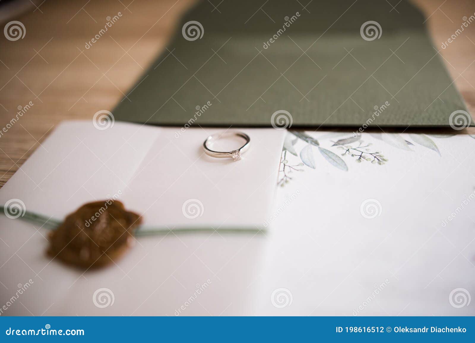 Wedding Rings on Invitation Cards for Wedding Stock Photo - Image of ...