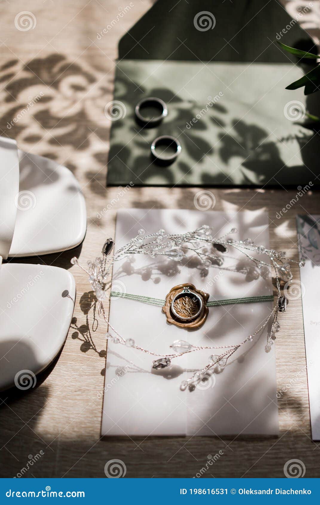 Wedding Rings on Invitation Cards for Wedding Stock Image - Image of ...