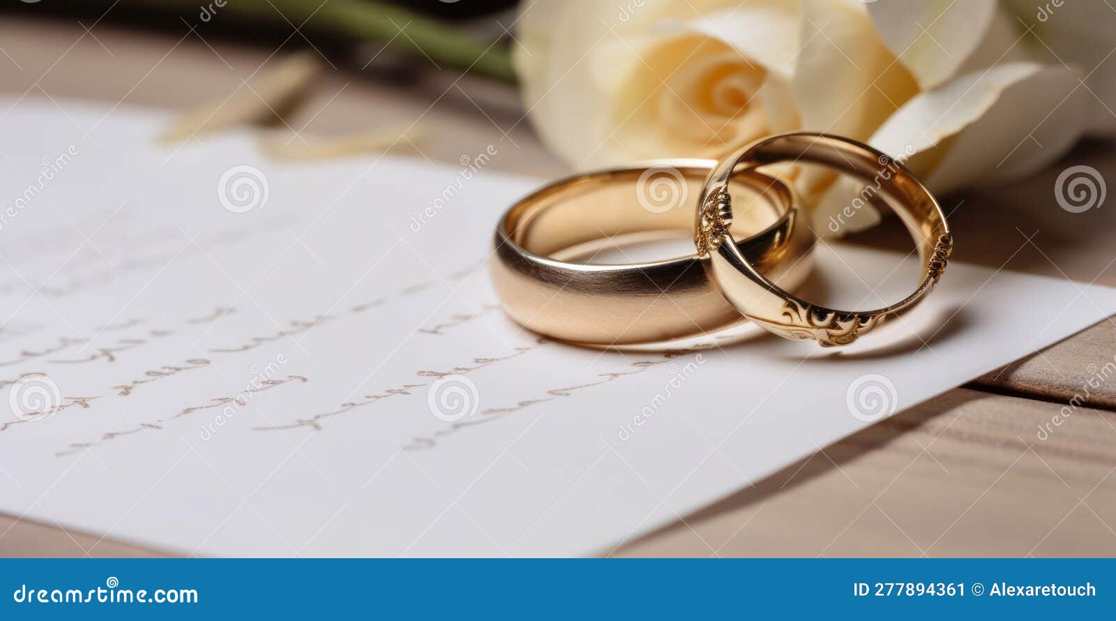 Wedding Rings on Wedding Invitation Stock Illustration - Illustration ...