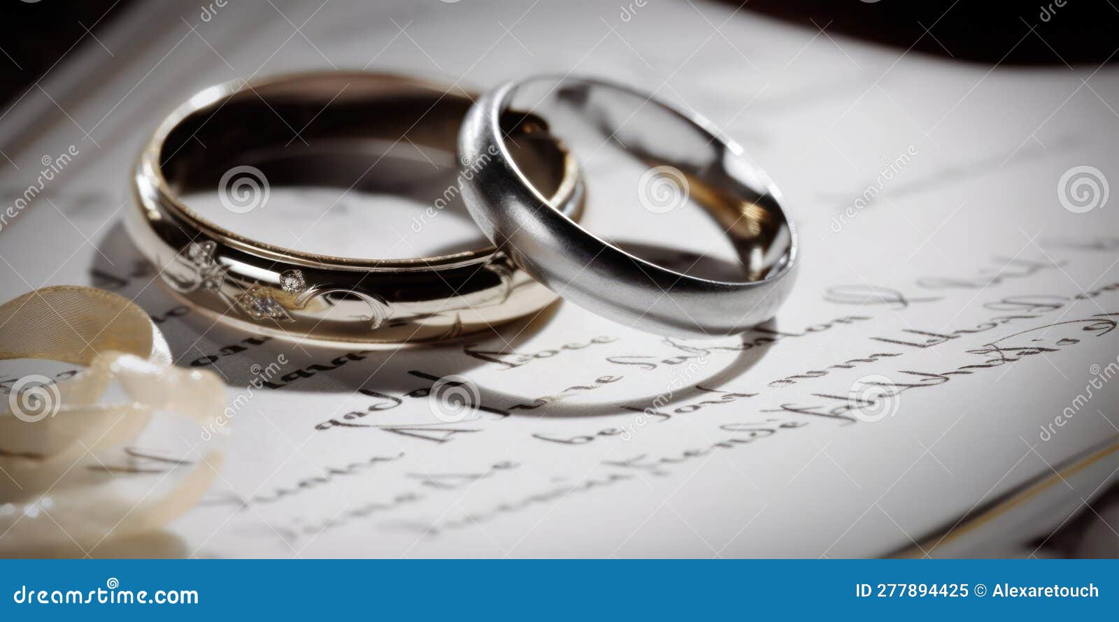 Wedding Rings on Wedding Invitation Stock Illustration - Illustration ...
