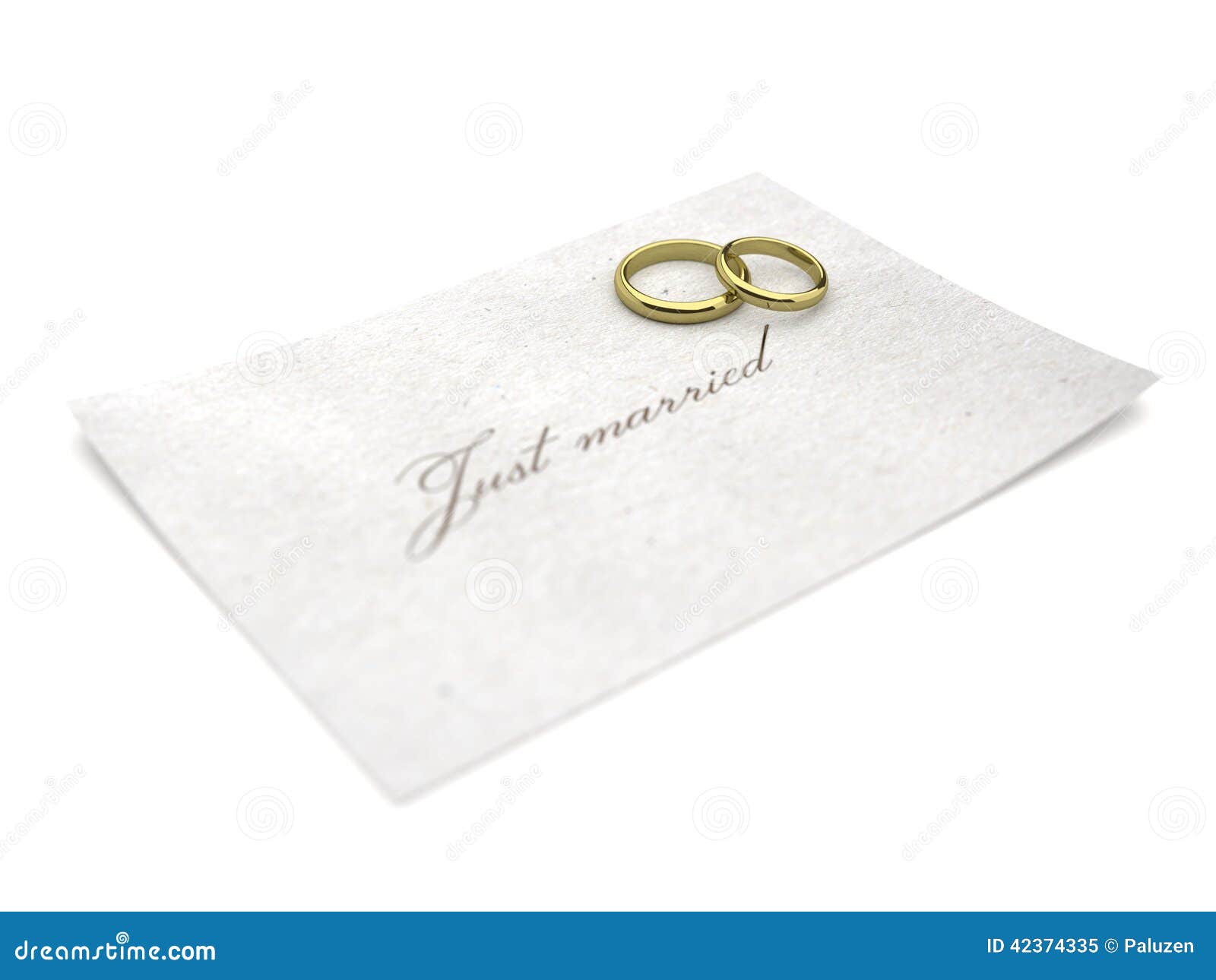 Wedding Rings on Just Married Paper Stock Image - Image of devotion ...
