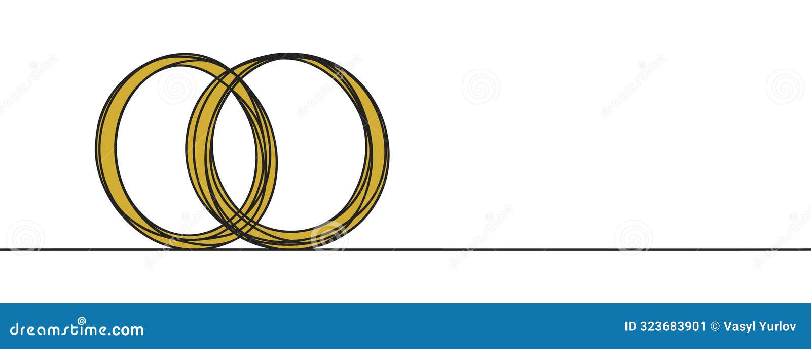 Wedding Rings Line Art Vector Illustration Stock Vector - Illustration ...