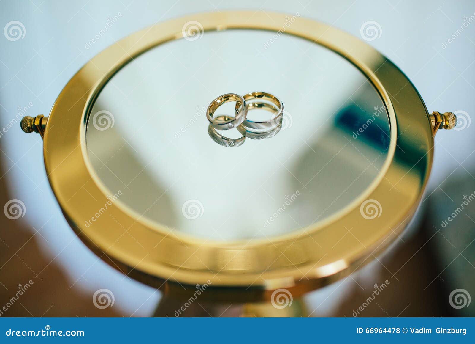 Wedding Rings on the Mirror Stock Photo - Image of mirror, happy: 66964478