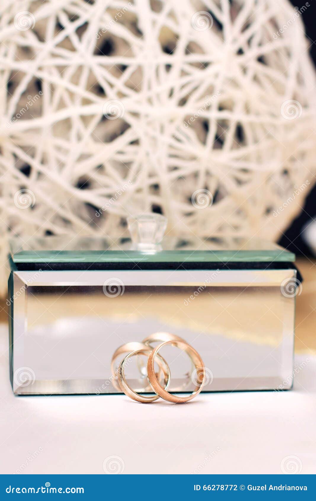 Wedding Rings and Mirror Casket Stock Photo - Image of jewel, newlywed ...