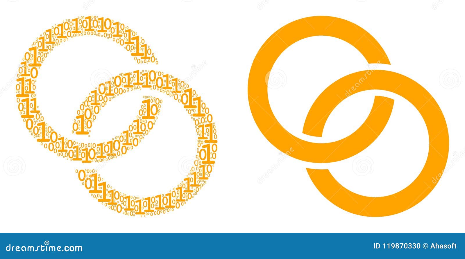 Wedding Rings Composition of Binary Digits Stock Vector - Illustration ...
