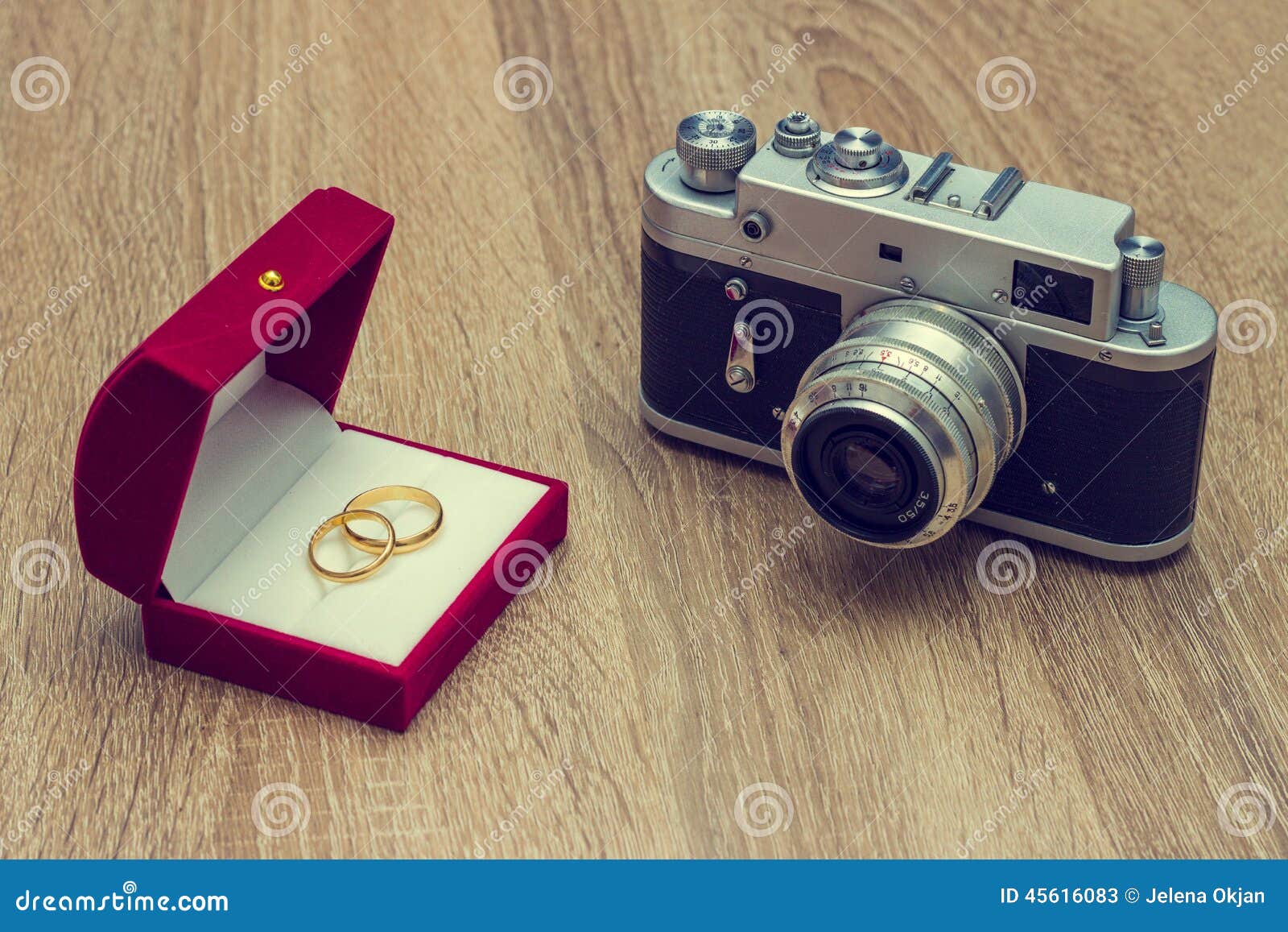 Wedding Rings and Old Camera Stock Image - Image of obsolete, colors ...