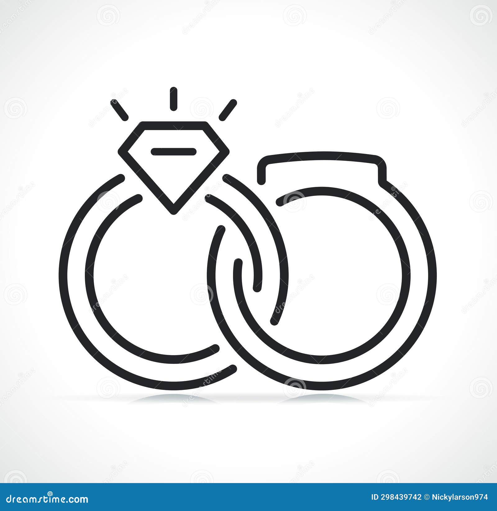 Wedding Rings Outline Icon Isolated Stock Vector - Illustration of ring ...