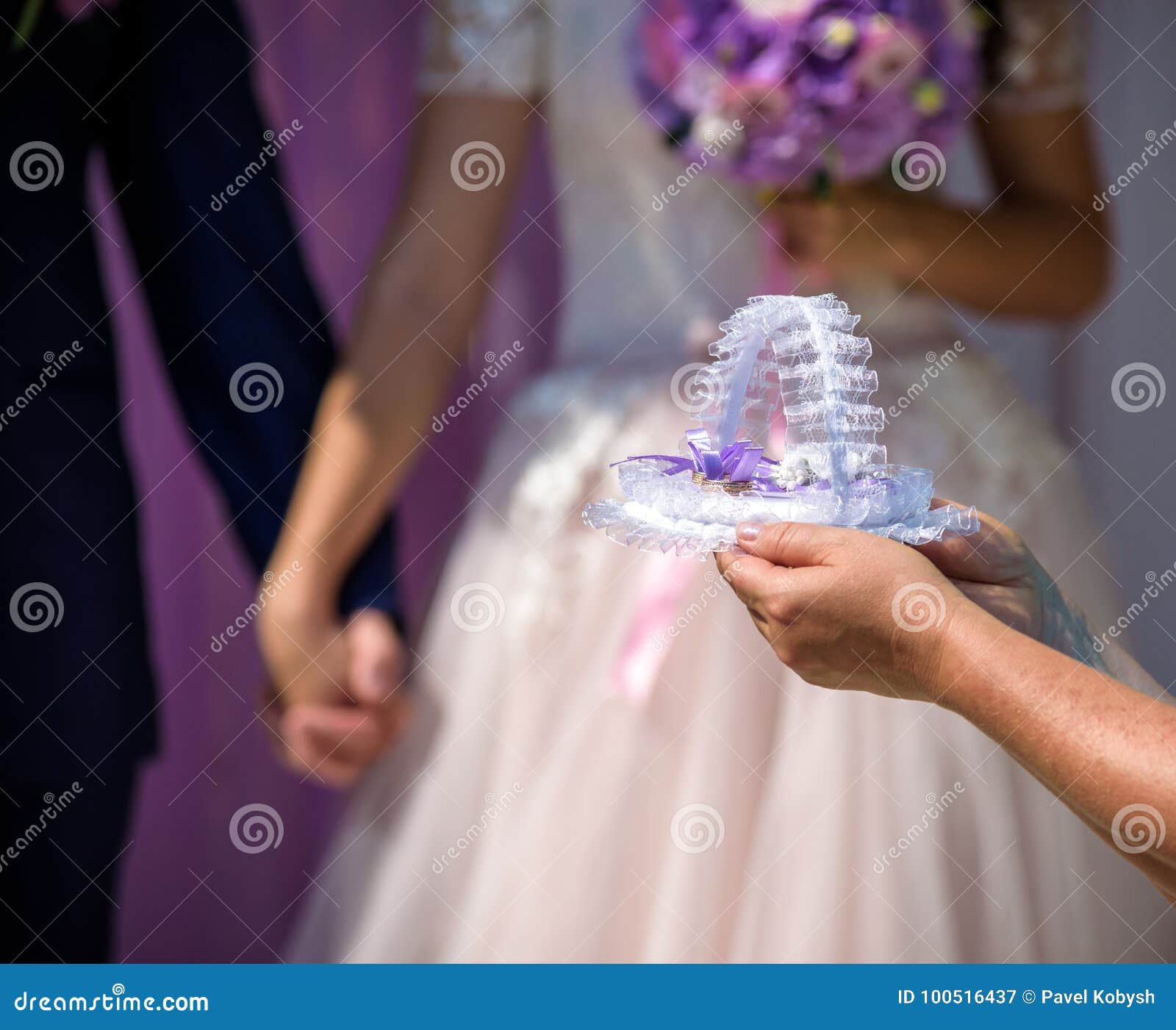 Wedding Rings on a Pad, Ready for the Ceremony Stock Image - Image of ...