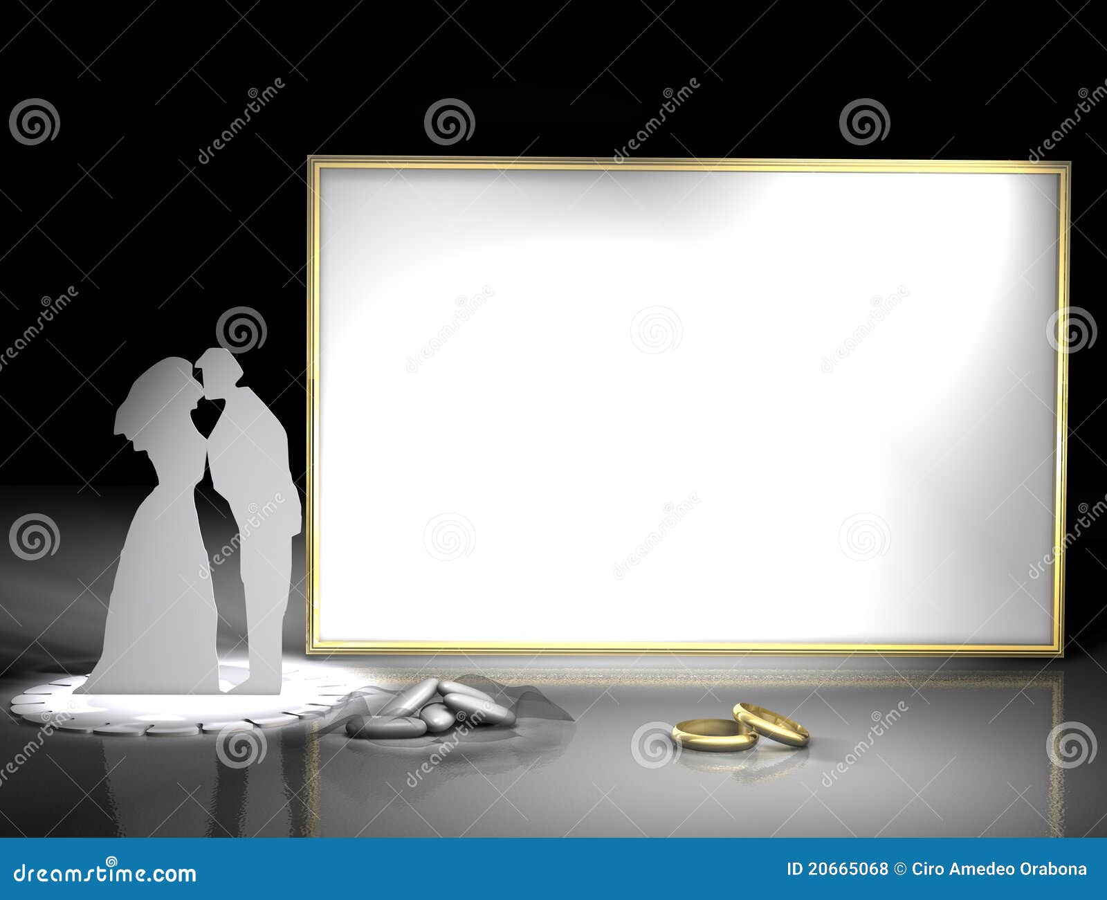 Wedding Rings and Photo Frame Stock Illustration - Illustration of ...