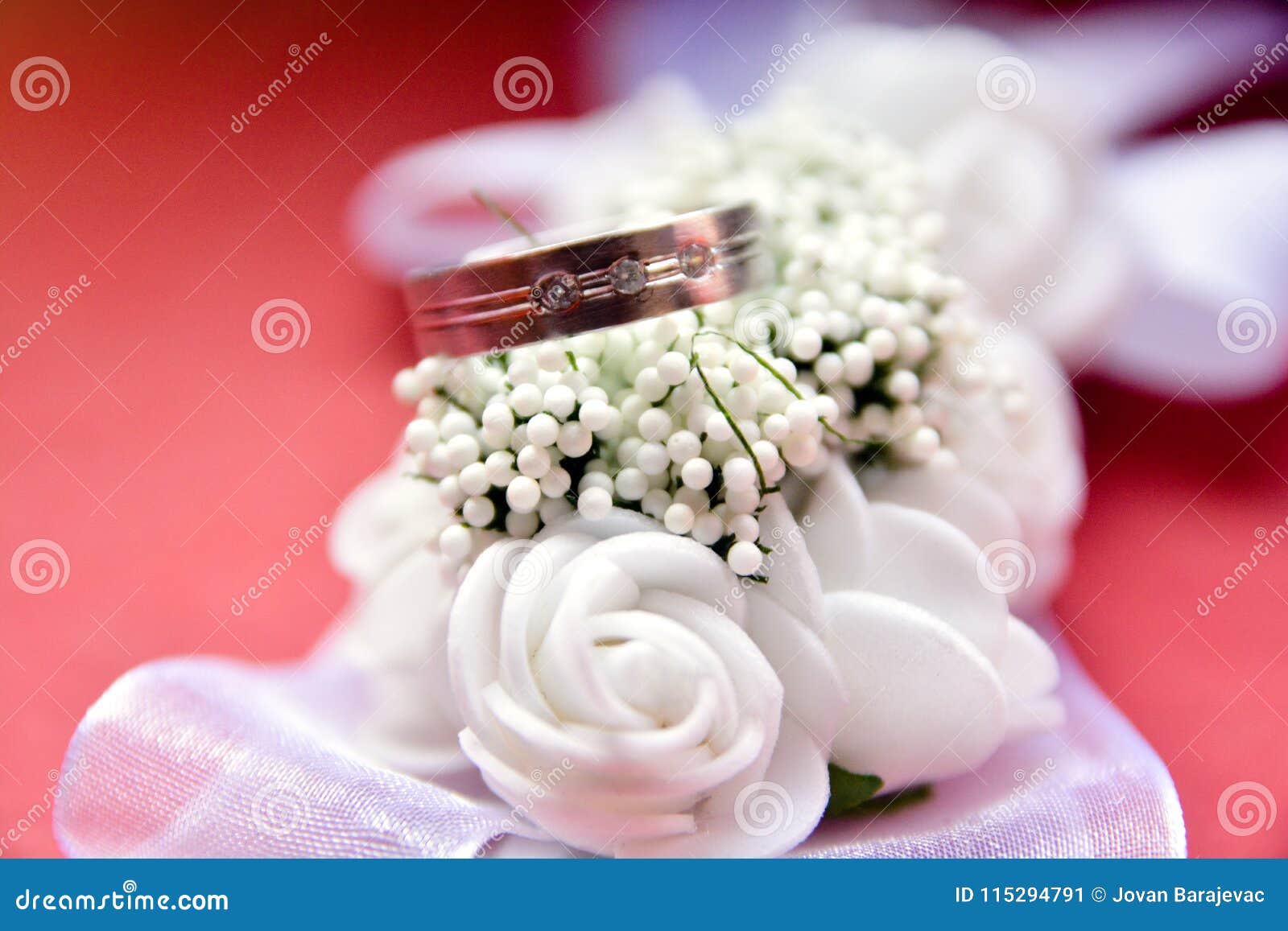Wedding Rings, Red Background Stock Image - Image of wedding ...