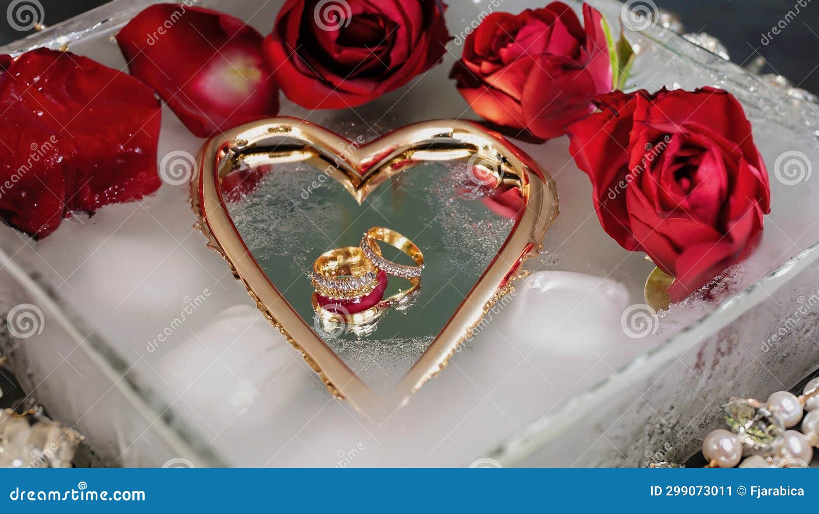 Wedding Rings with Red Roses Stock Illustration - Illustration of roses ...