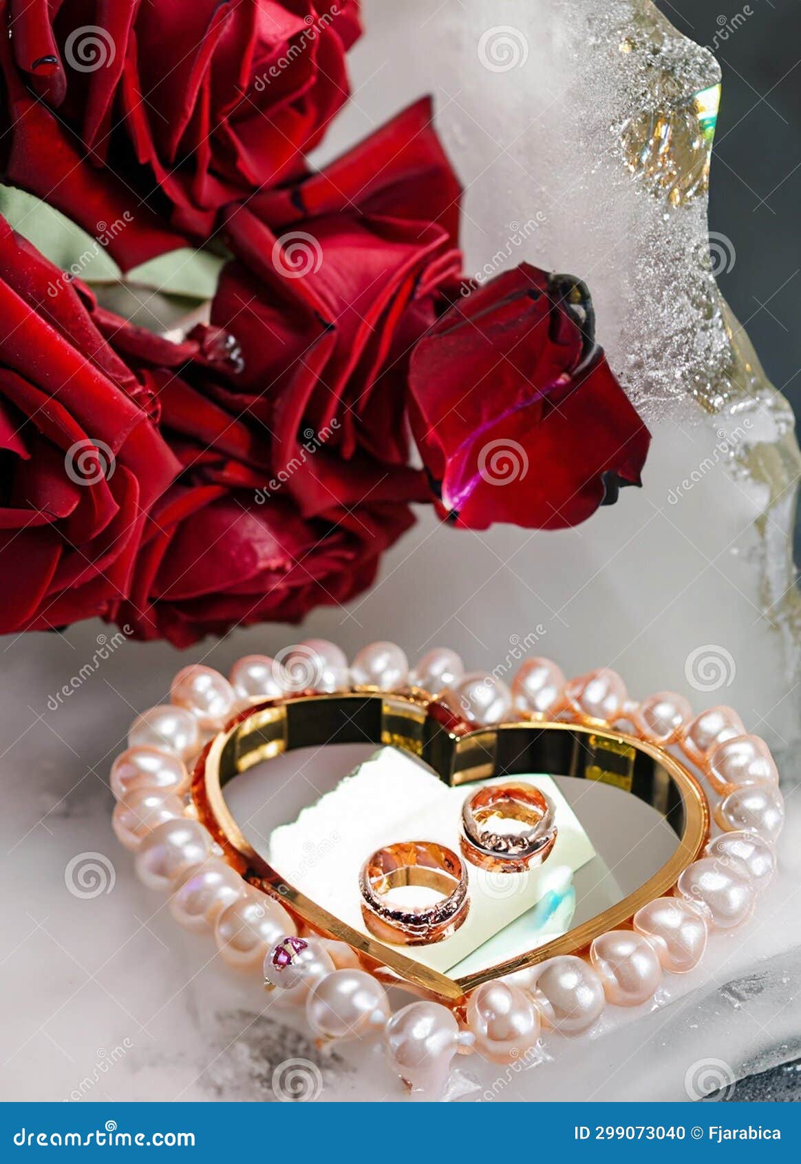 Wedding Rings with Red Roses Stock Illustration - Illustration of ...