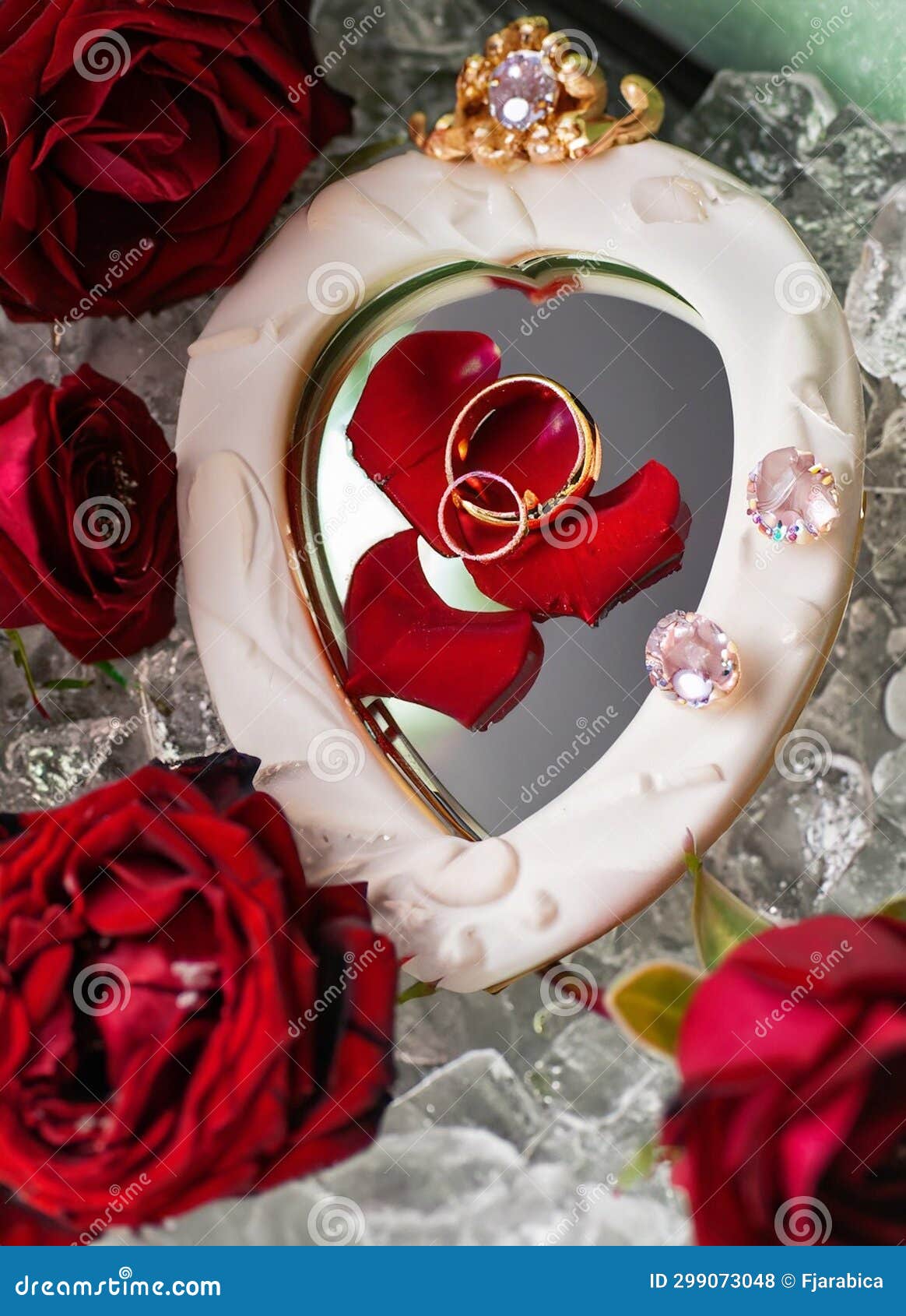 Wedding Rings with Red Roses Stock Illustration - Illustration of roses ...