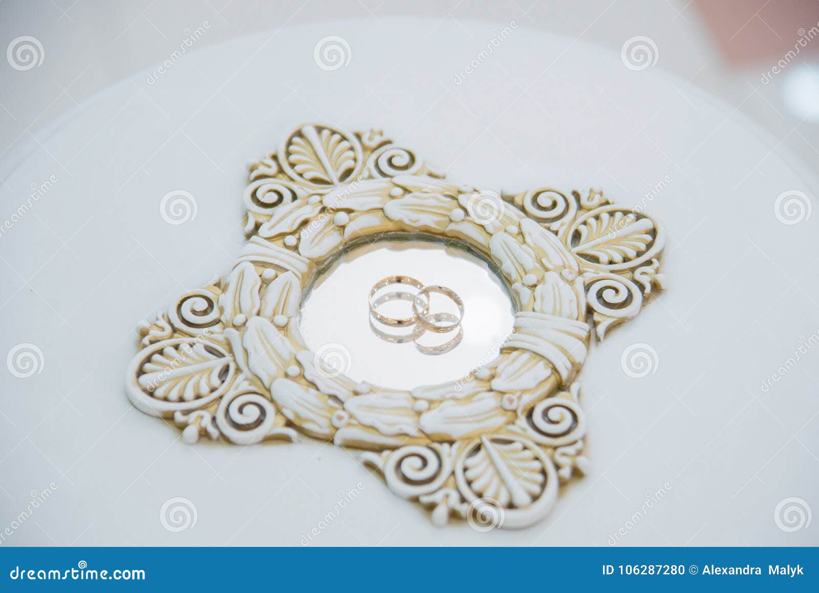 Wedding Rings with Reflection in Mirror Stock Photo - Image of civil ...