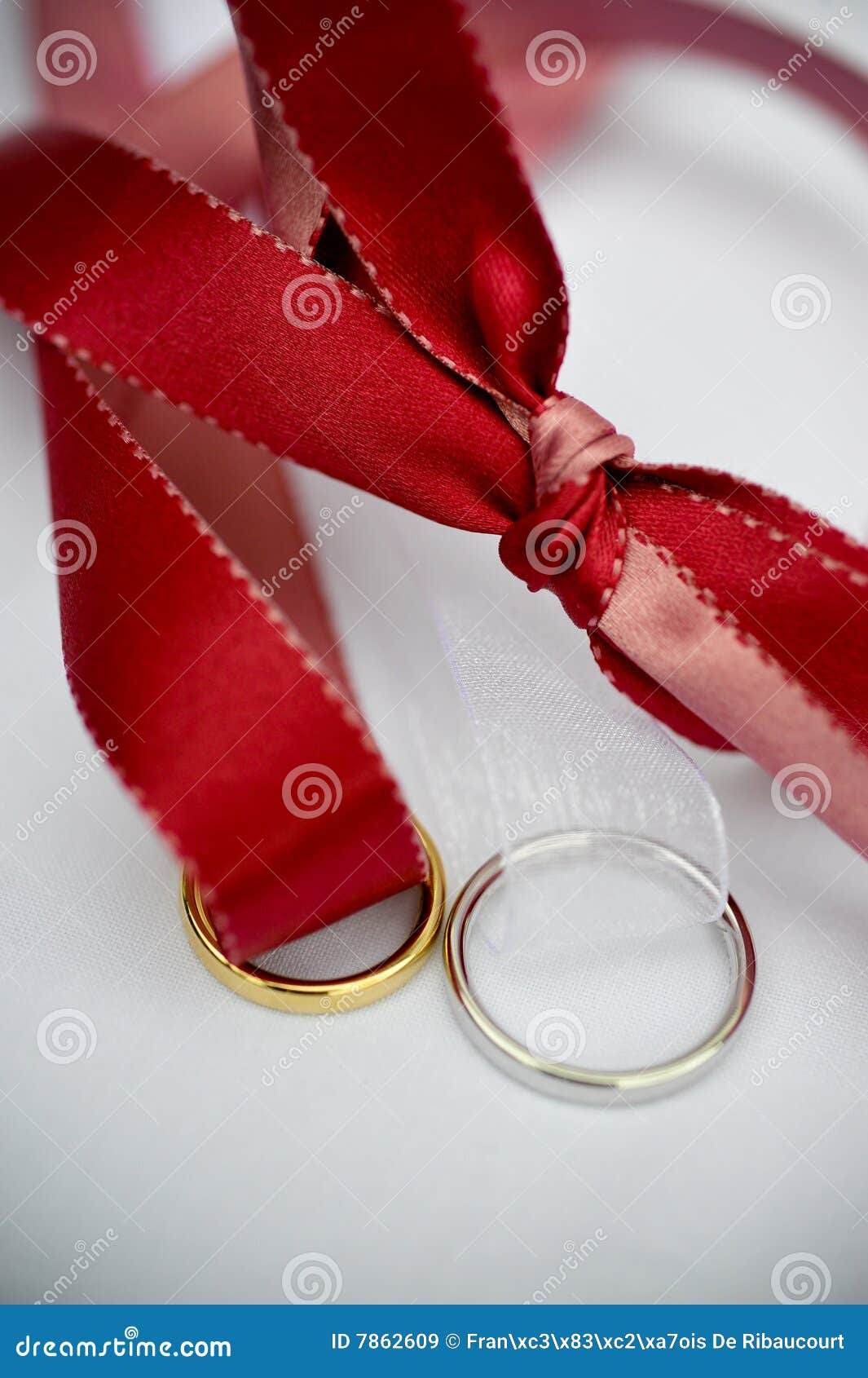 Wedding rings and ribbons stock image. Image of brides - 7862609