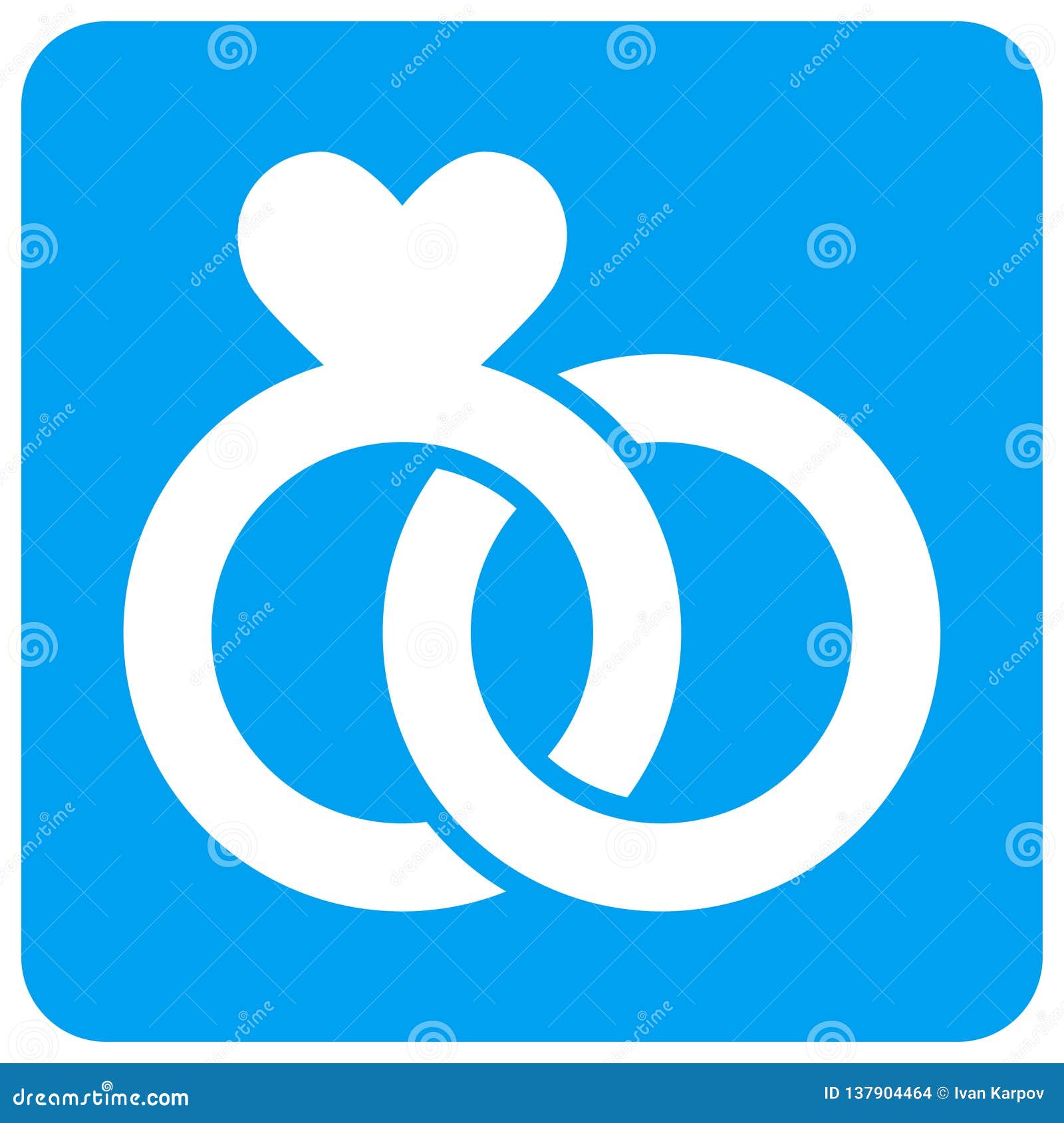 Wedding Rings Rounded Square Raster Icon Stock Illustration ...
